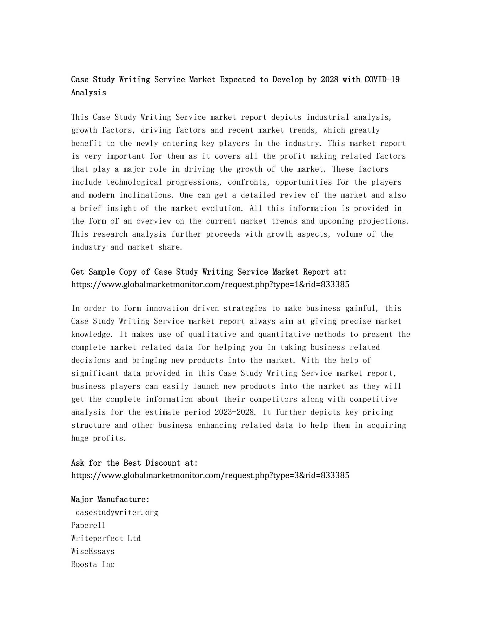 Case Study Writing Service by GlobalMarketMonitor - Issuu