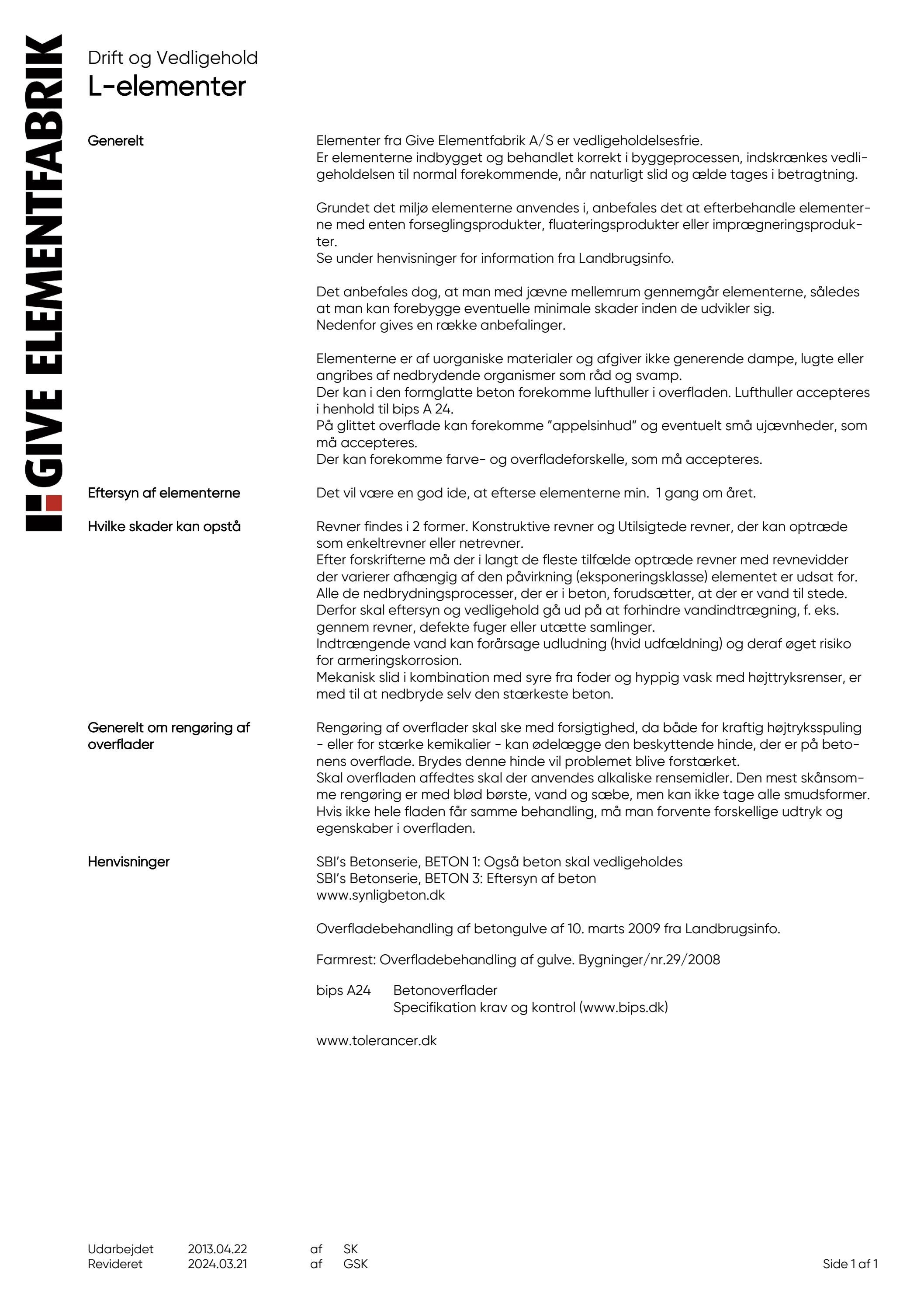 Drift & Vedligehold L-Elementer by Give Elementer - Issuu