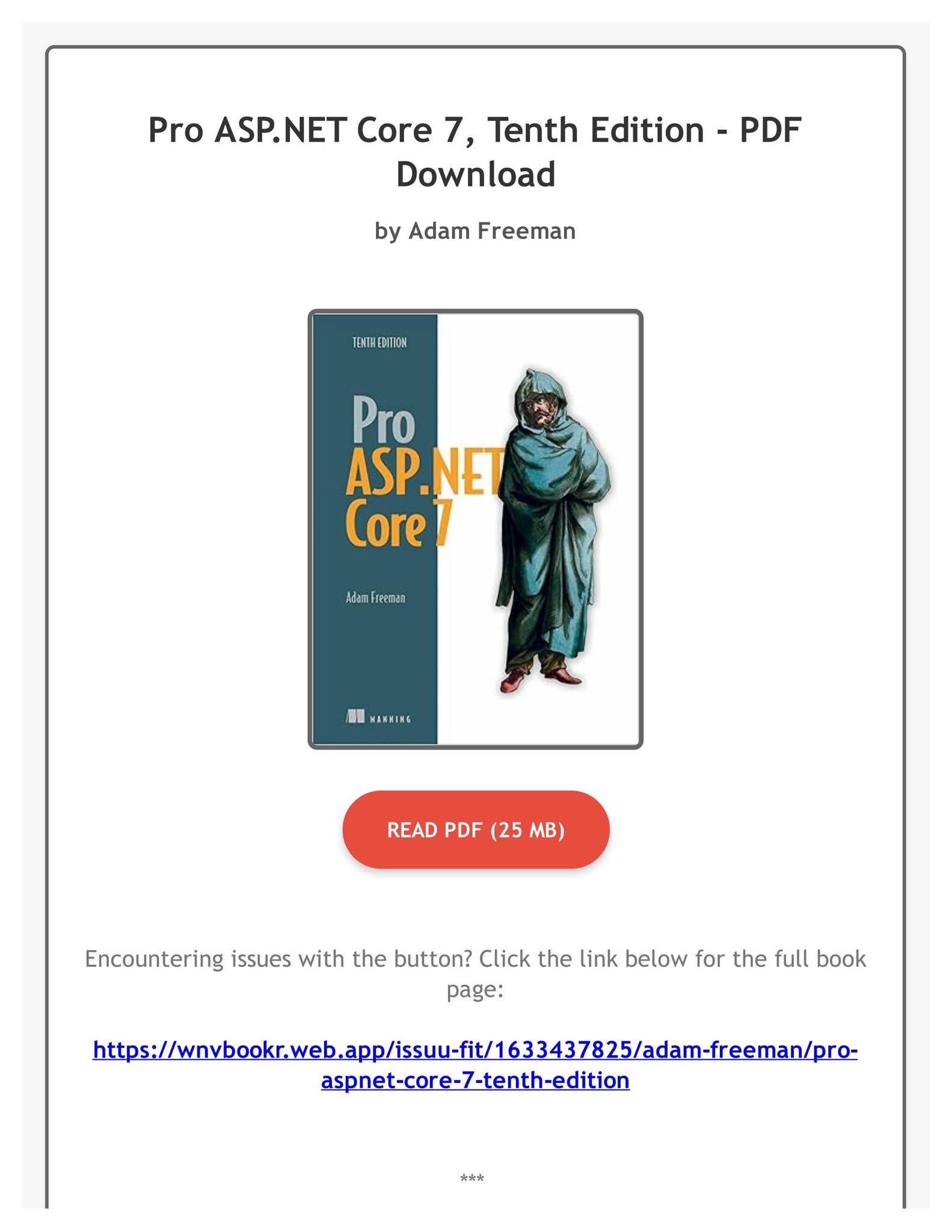 Ebook Pro ASP.NET Core 7, Tenth Edition by Adam Freeman by FeestMDdy ... Ebook Pro ASP.NET Core 7, Tenth Edition by Adam Freeman by FeestMDdy ...