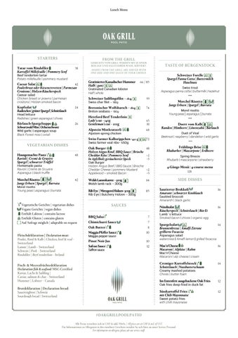 OAK Grill Menu | DE & EN by The Bürgenstock Selection - Issuu