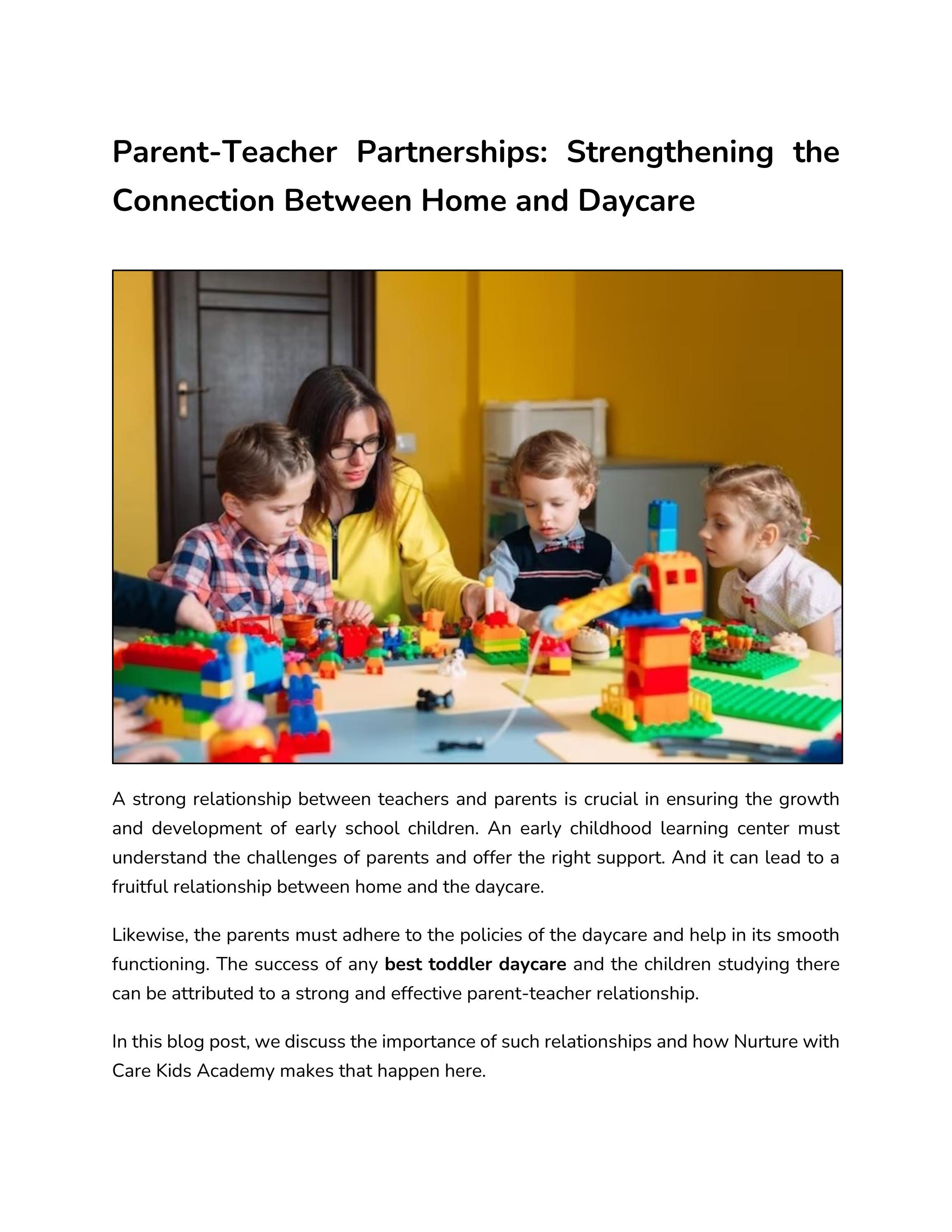 Parent-Teacher Partnerships: Strengthening the Connection Between Home ...