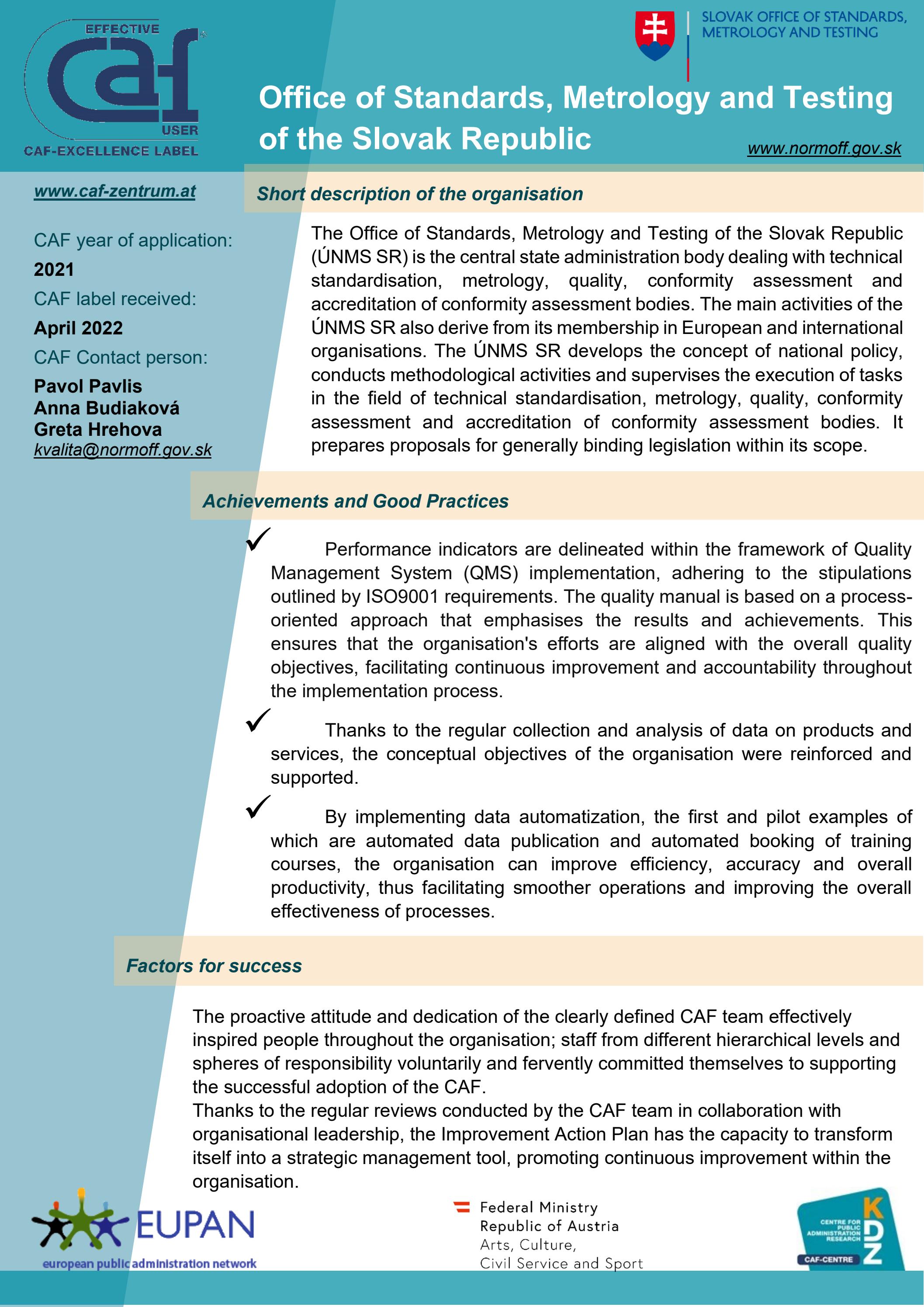 Fact-Sheet - CAF-Gütesiegel_Office of Standards Metrology and Testing ...