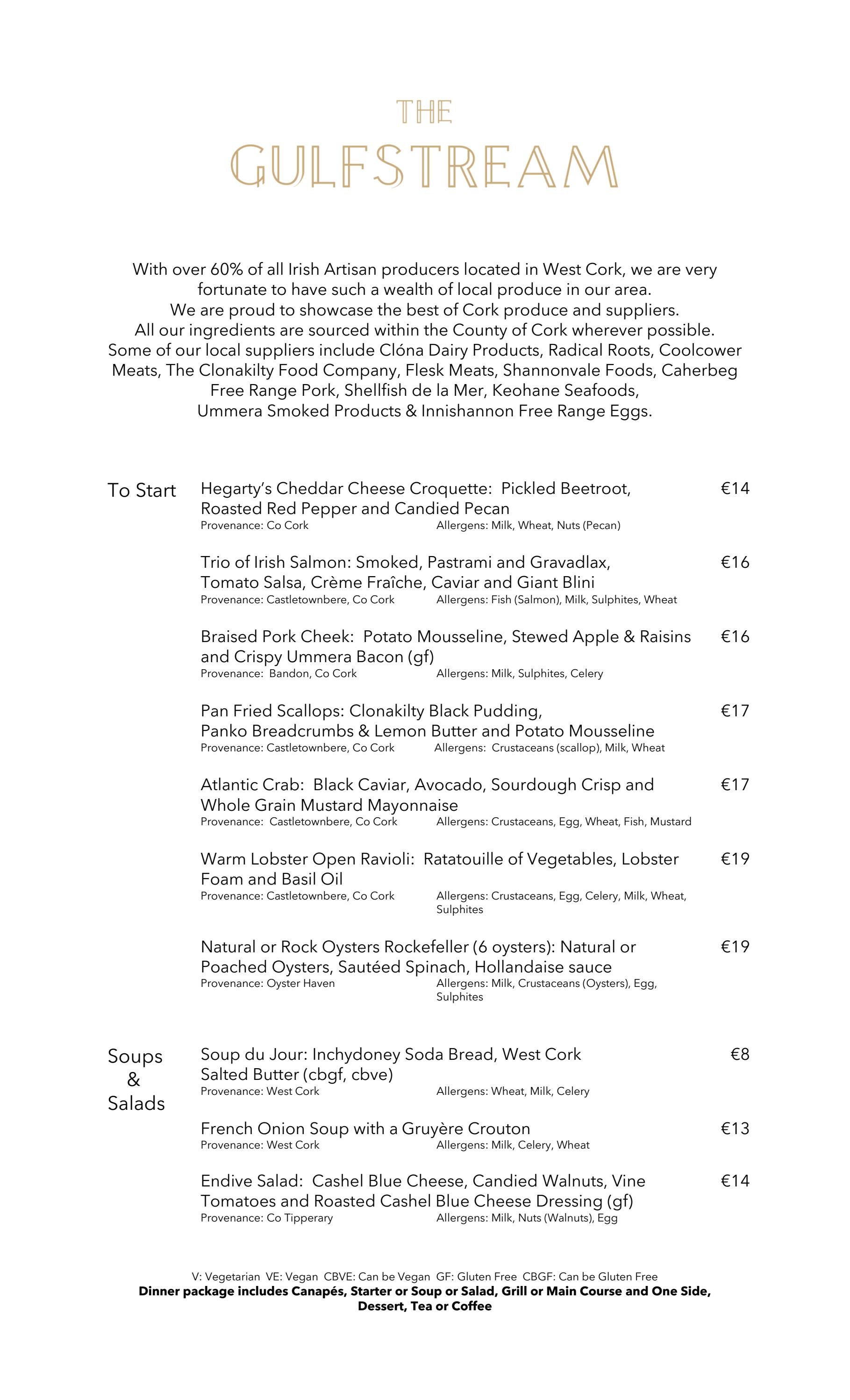 The Gulfstream Restaurant by Inchydoney Island - Issuu