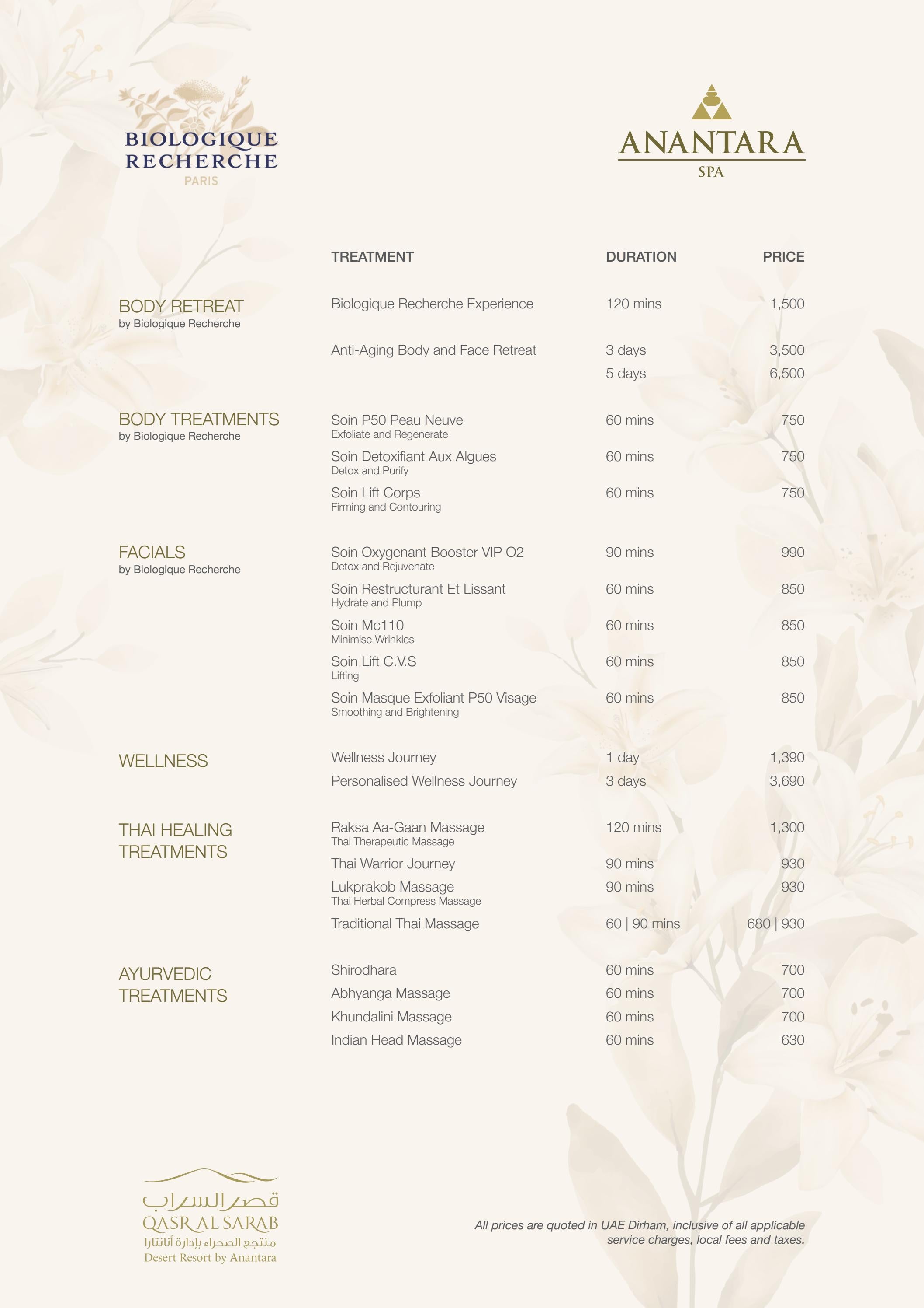 QAS | Anantara Spa - Price list by anantaraabudhabiresorts - Issuu