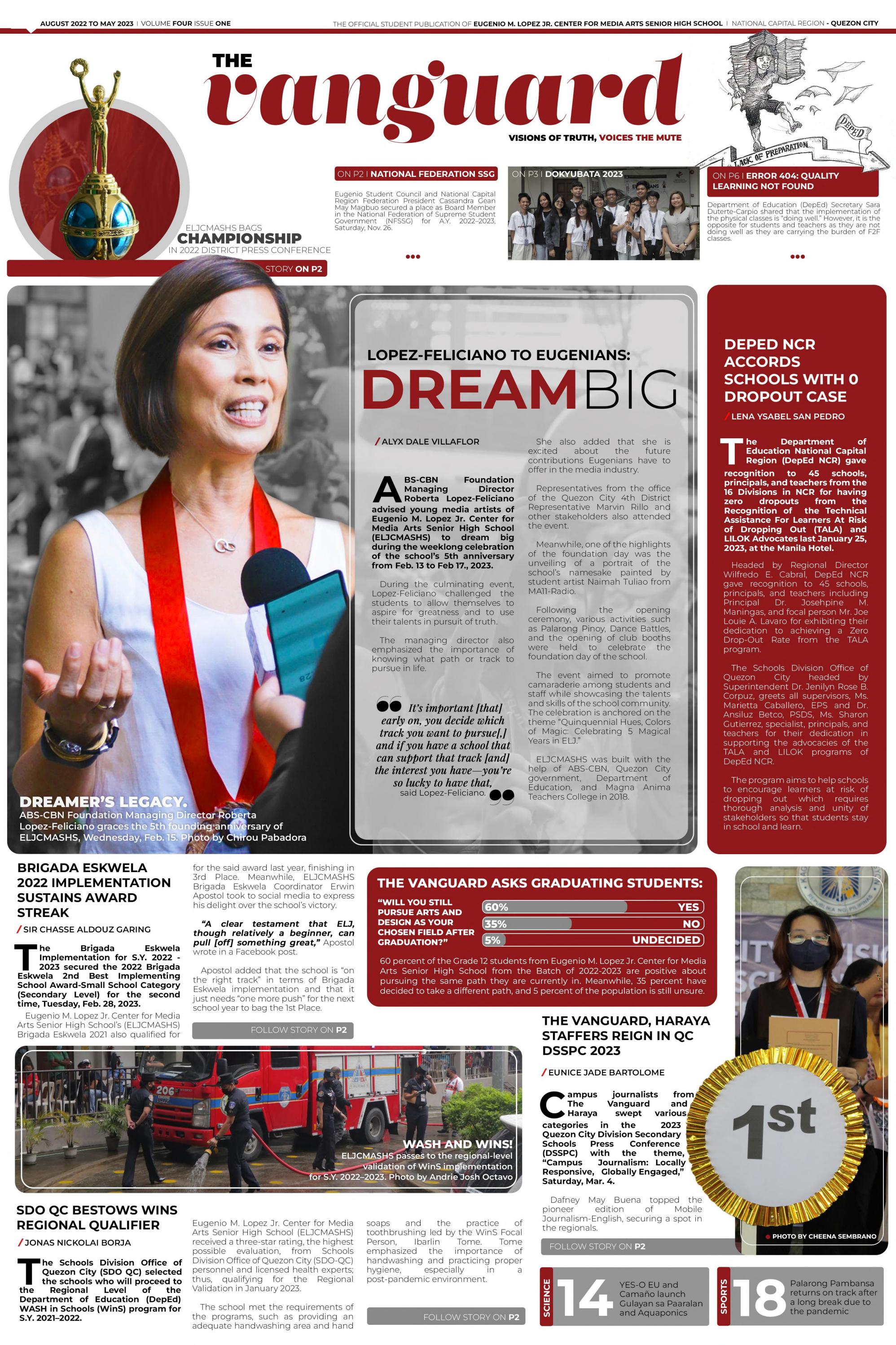 The VANGUARD | Volume IV, Issue 1 A.Y. 2022-2023 by The VANGUARD - Issuu