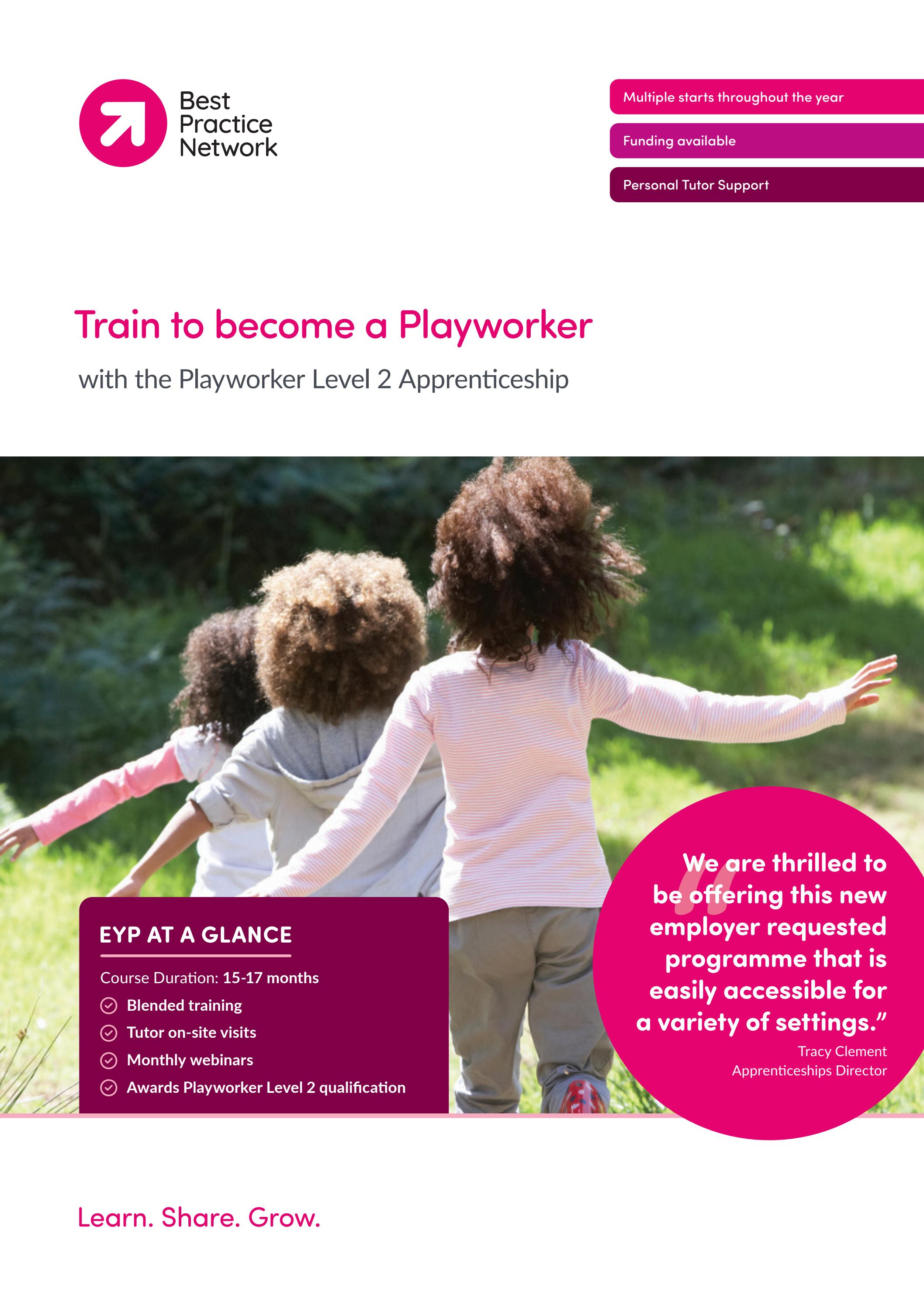 Playworker Level 2 Apprenticeship Brochure by Best-Practice-Network - Issuu