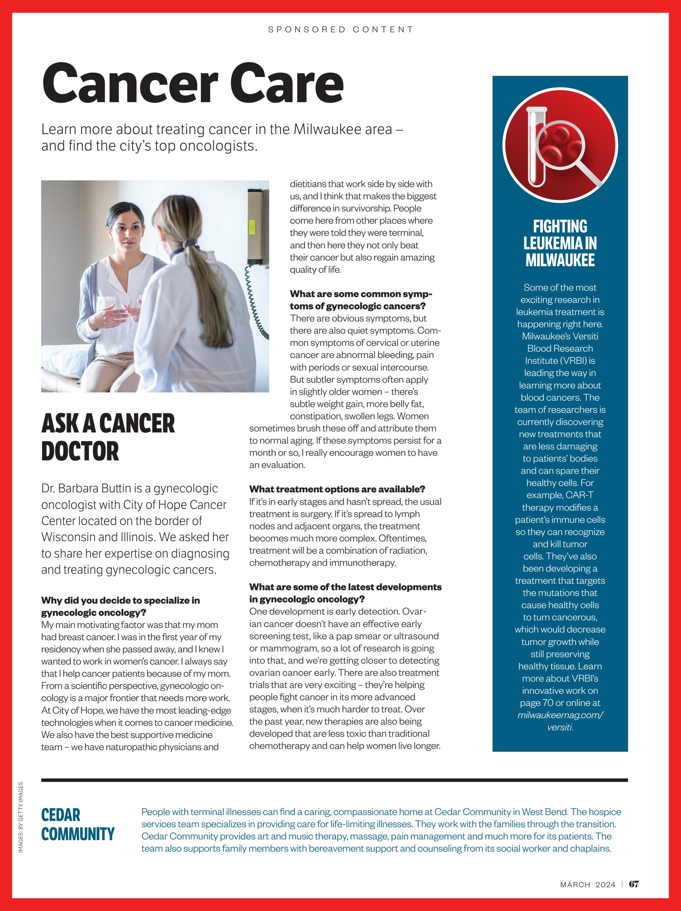 Milwaukee Magazine | Cancer Care by Milwaukee Magazine - Issuu