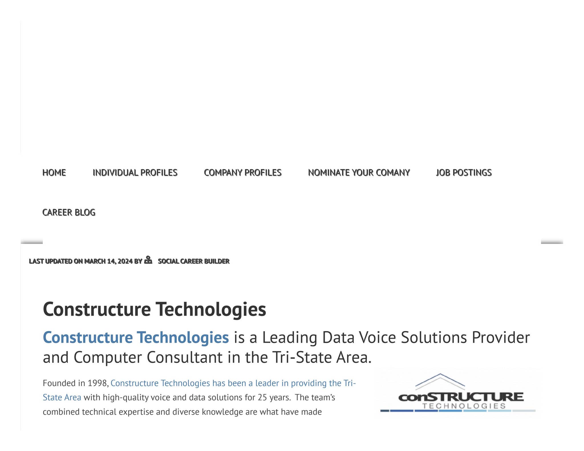 Social Career Builder Professional Profile- Constructure Technologies by Constructure ...