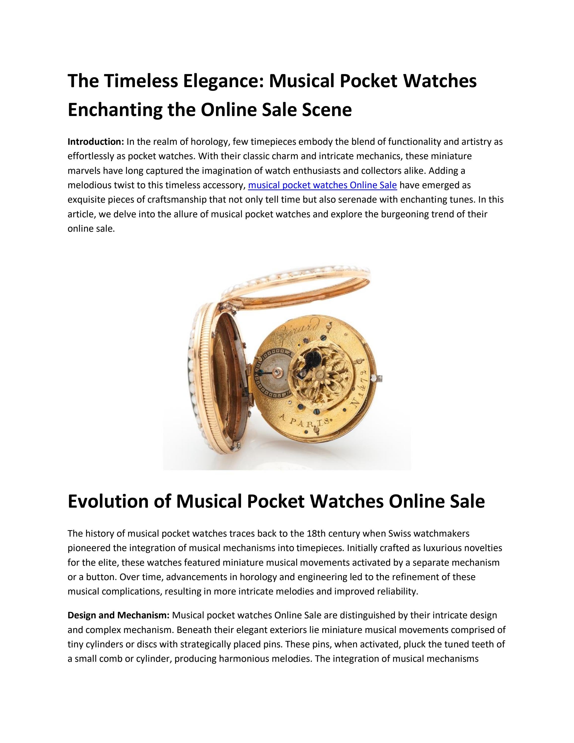 Melodic Marvels: Musical Pocket Watches Online by SEO Google - Issuu