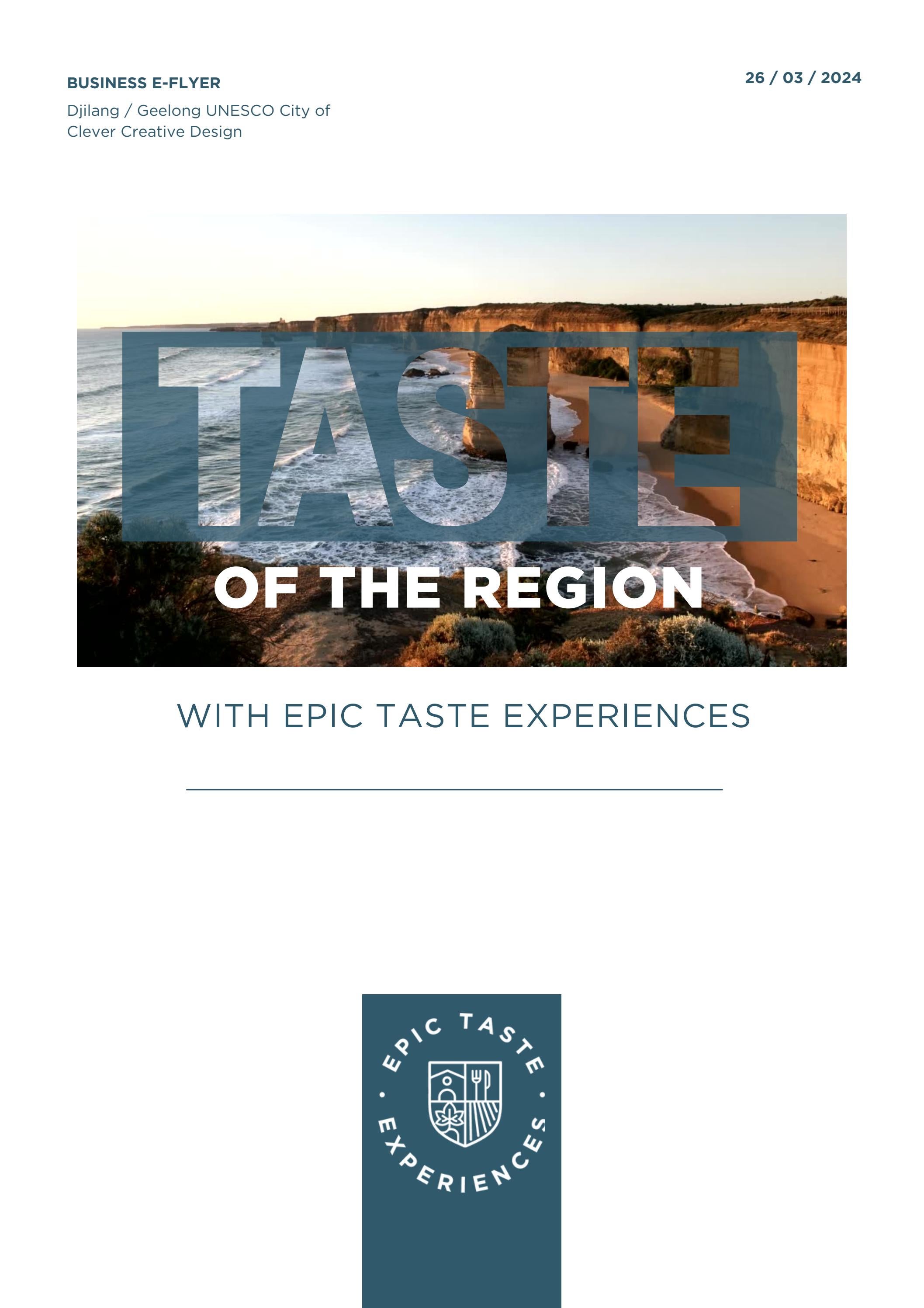 Taste of the Region - Epic Taste Experiences by EpicTasteExperiences ...