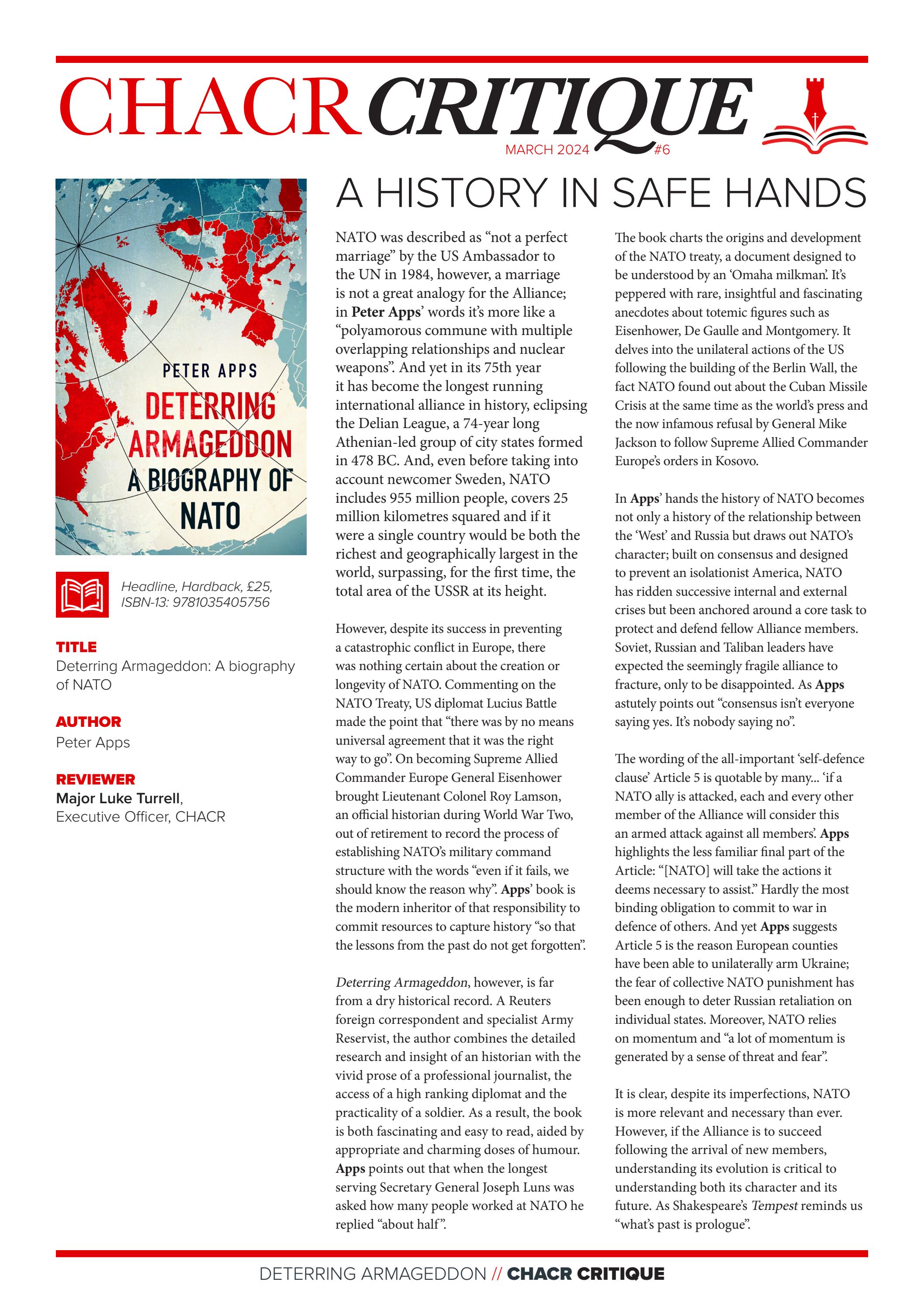 CHACR Critique: Deterring Armageddon by chacr_camberley - Issuu