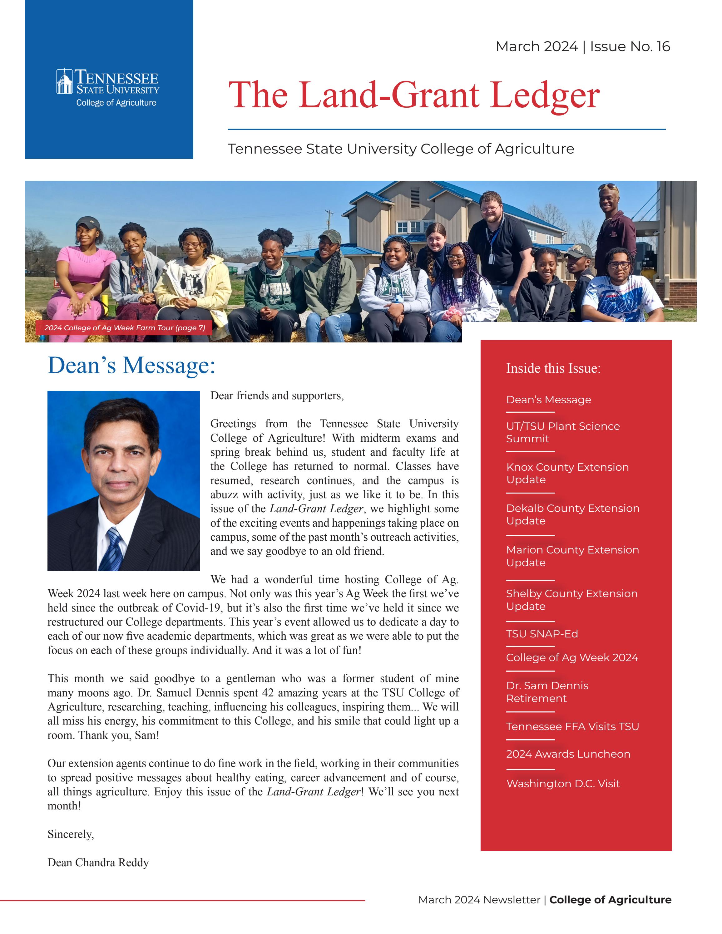 The March 2024 Land-Grant Ledger by The Tennessee State University ...