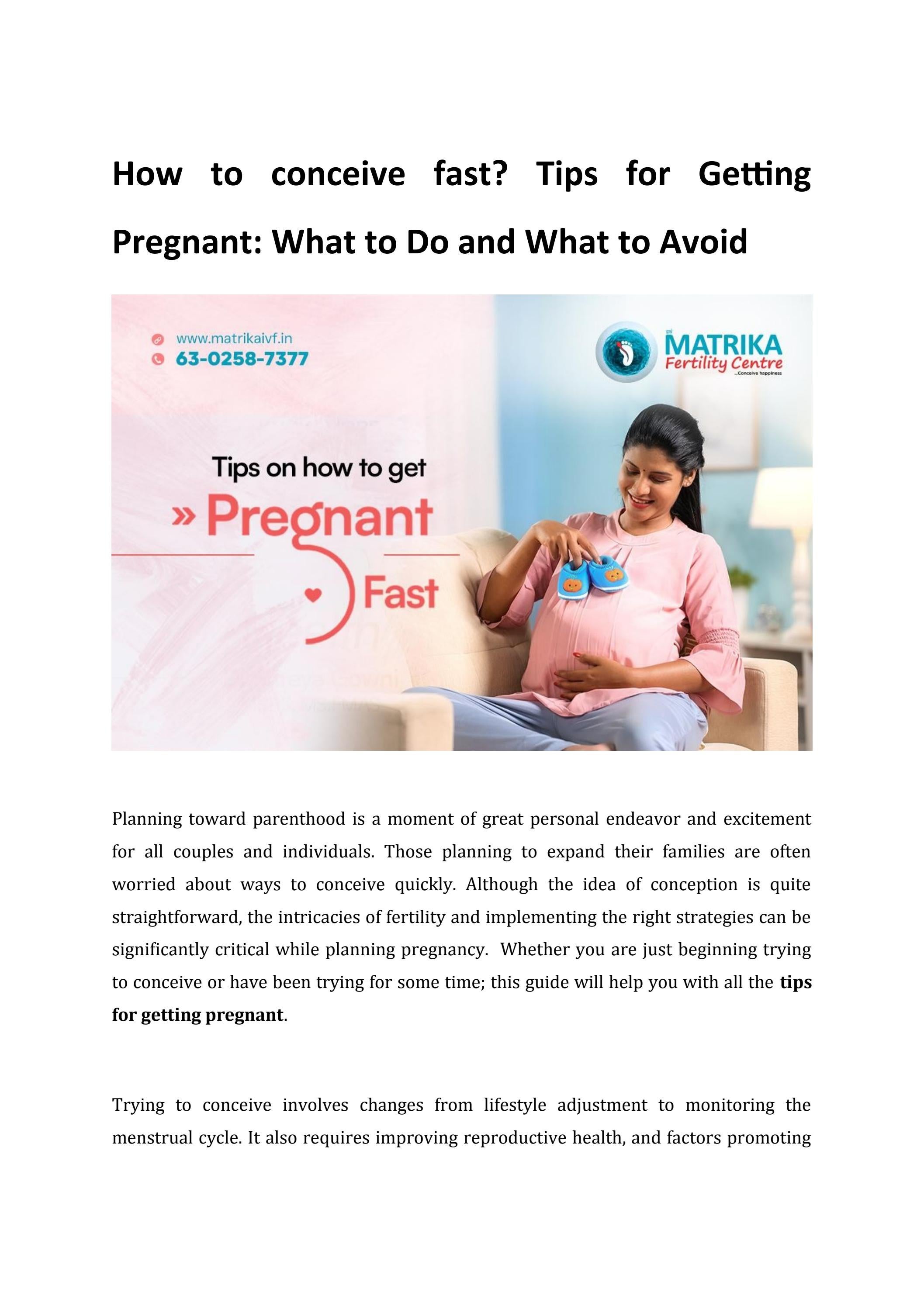 Conceive Fast: Essential Tips for Getting Pregnant Quickly | Dos and ...
