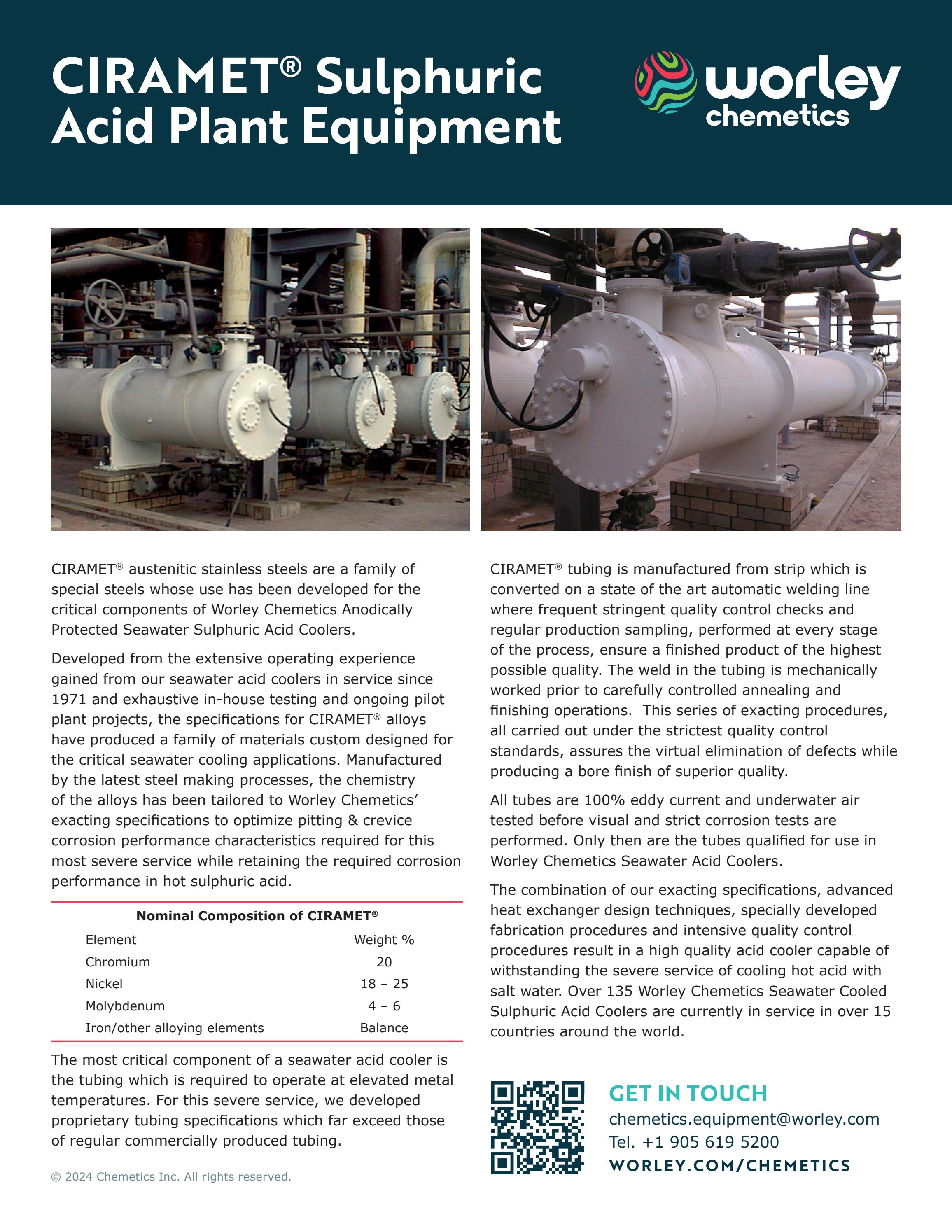 Worley Chemetics CIRAMET® Sulphuric Acid Plant Equipment by worleyECR ...