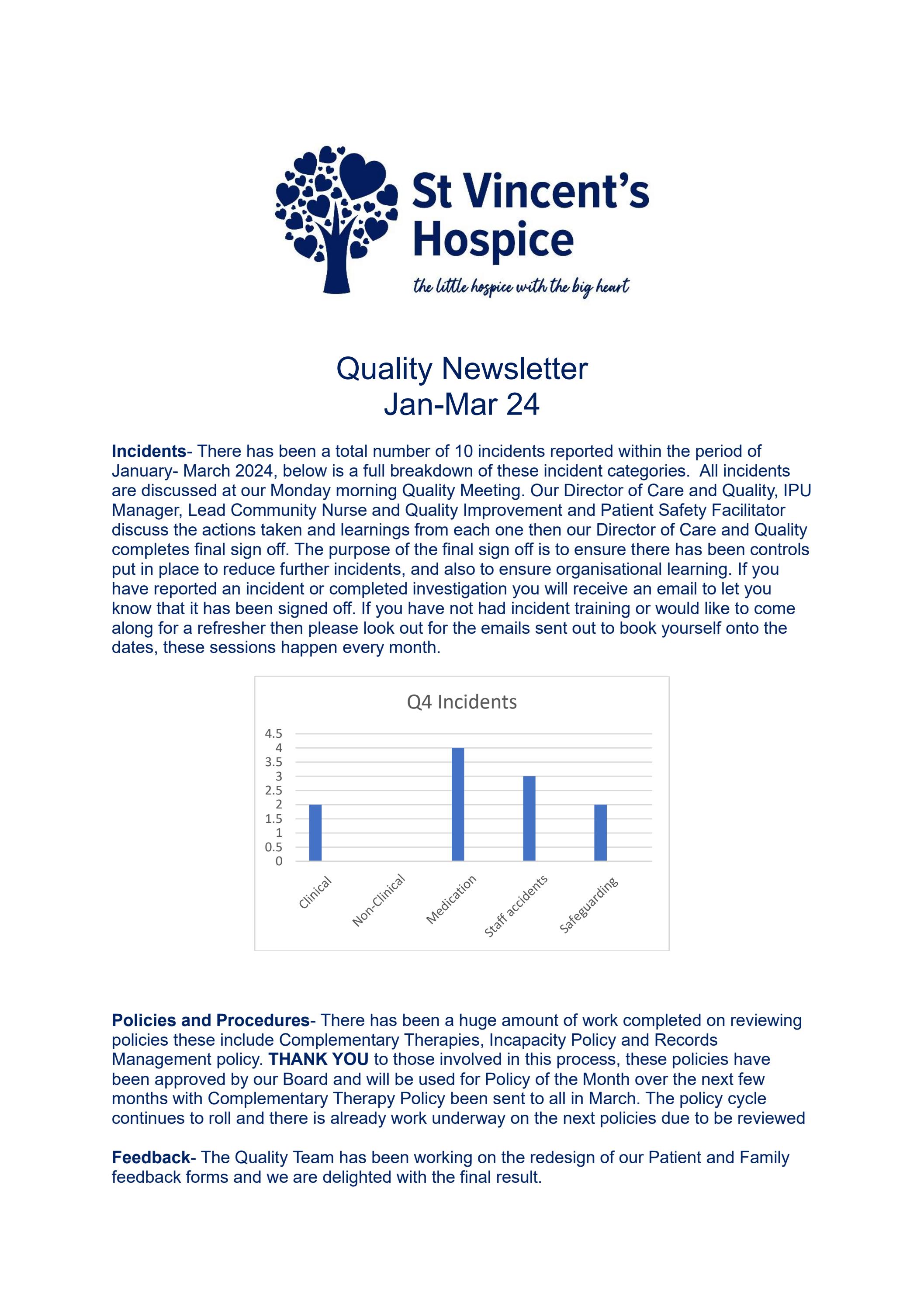 Quality Newsletter Jan-Mar 2024 by StVincentsHospice - Issuu