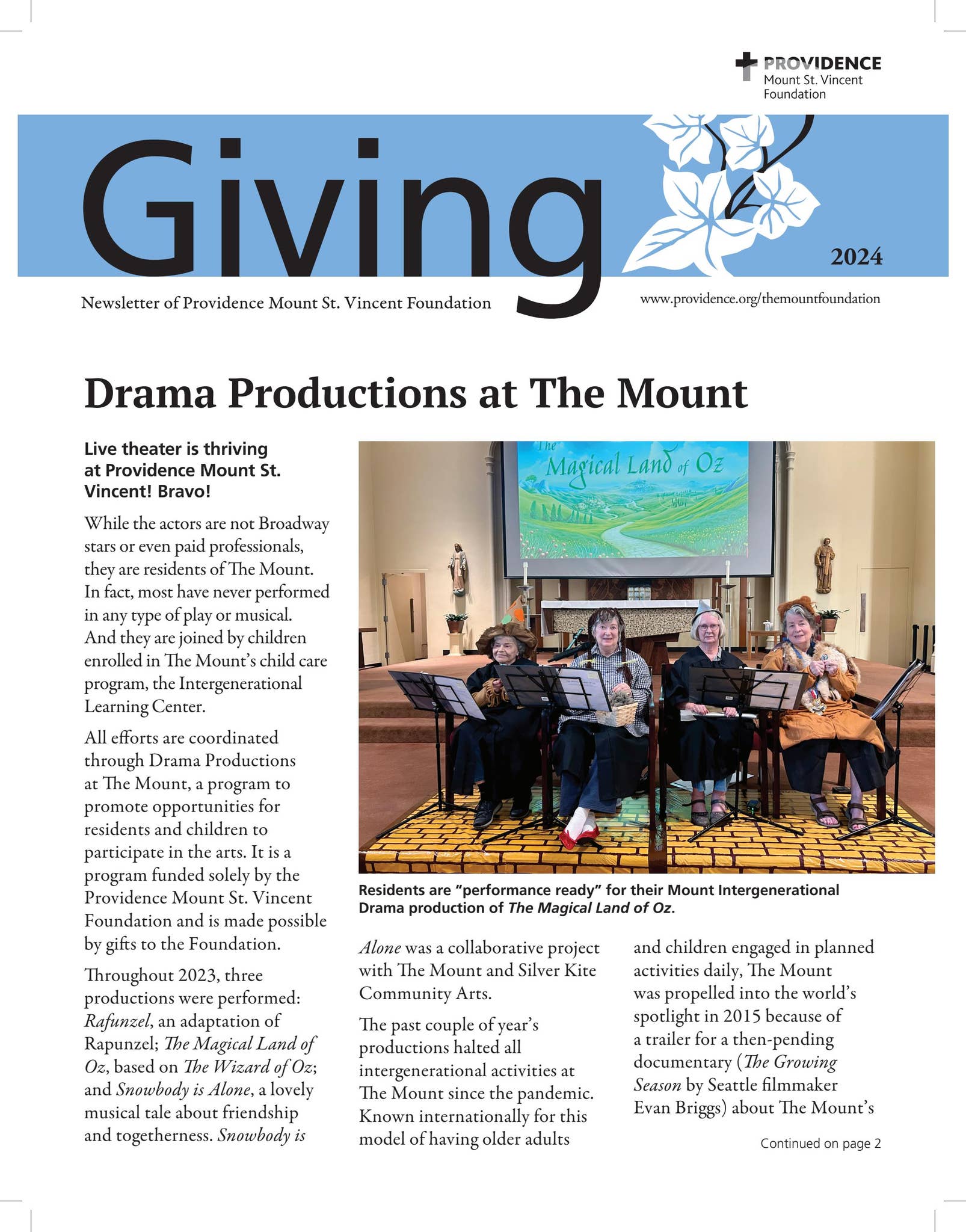 2024 PMSV Giving News by Providence-Mount-St.-Vincent-Foundation - Issuu