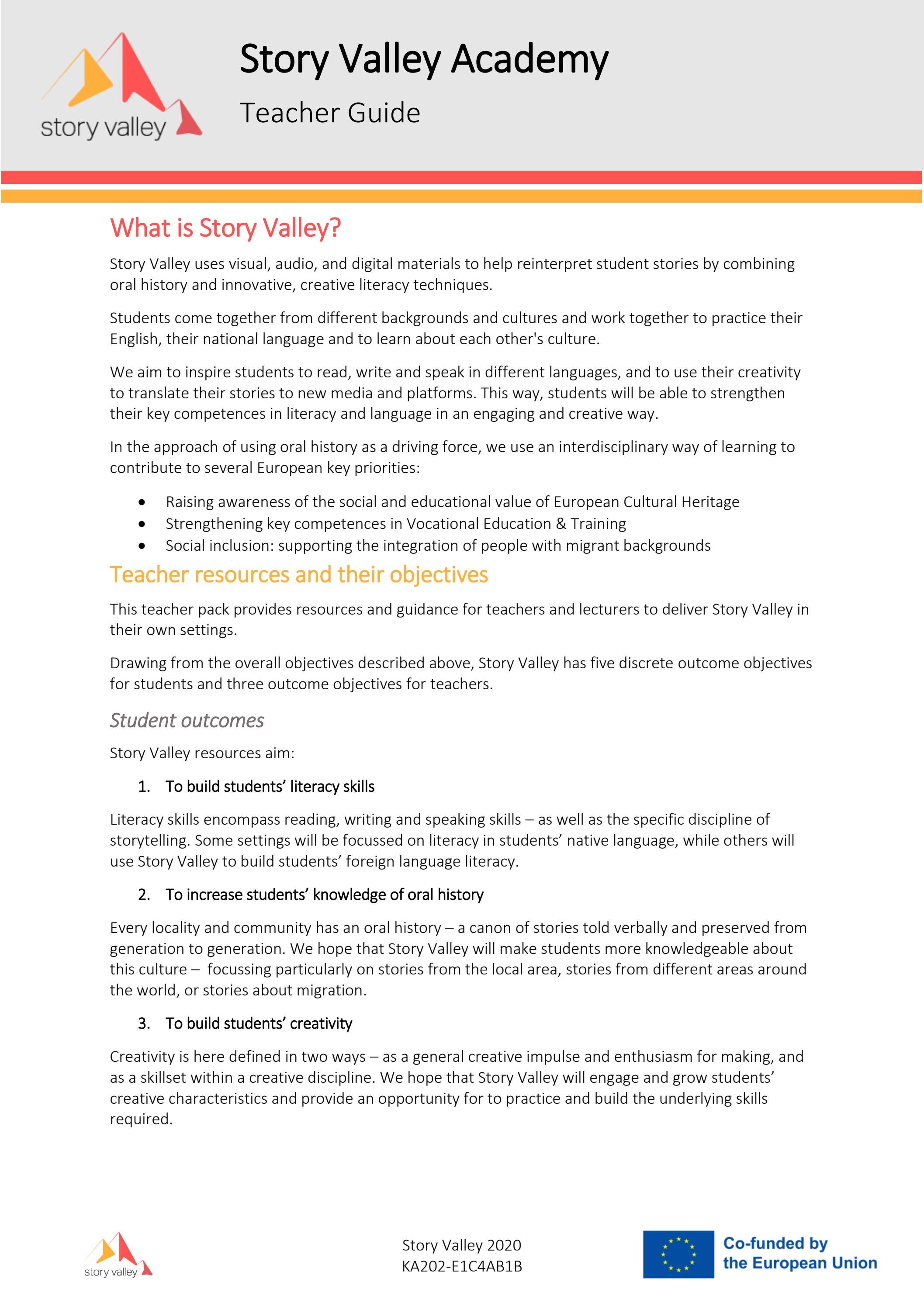 Story Valley: Teacher Guide by NottmCityofLit - Issuu
