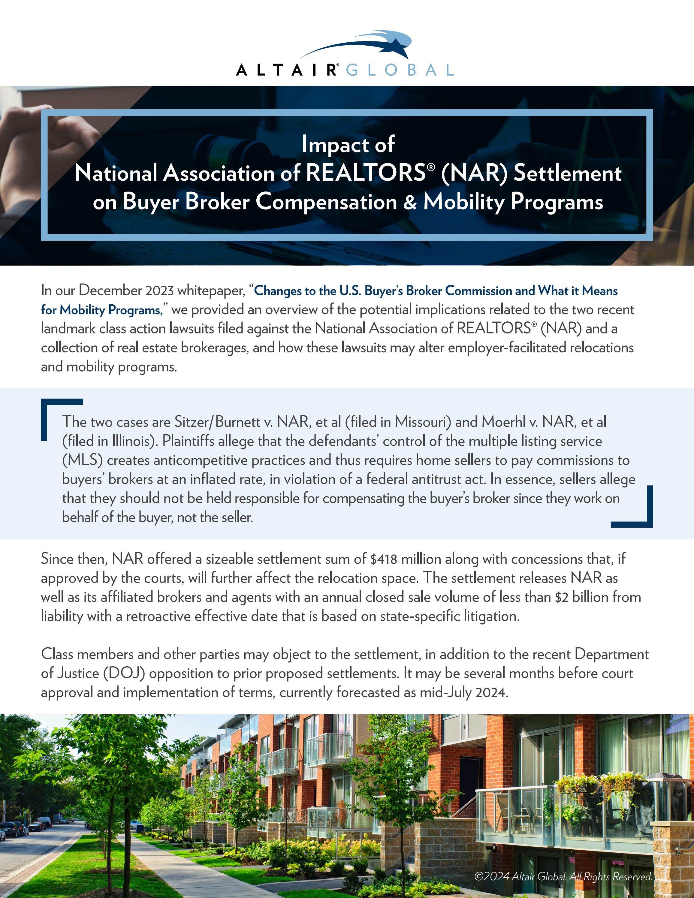 Impact of National Association of REALTORS® (NAR) Settlement on Buyer ...