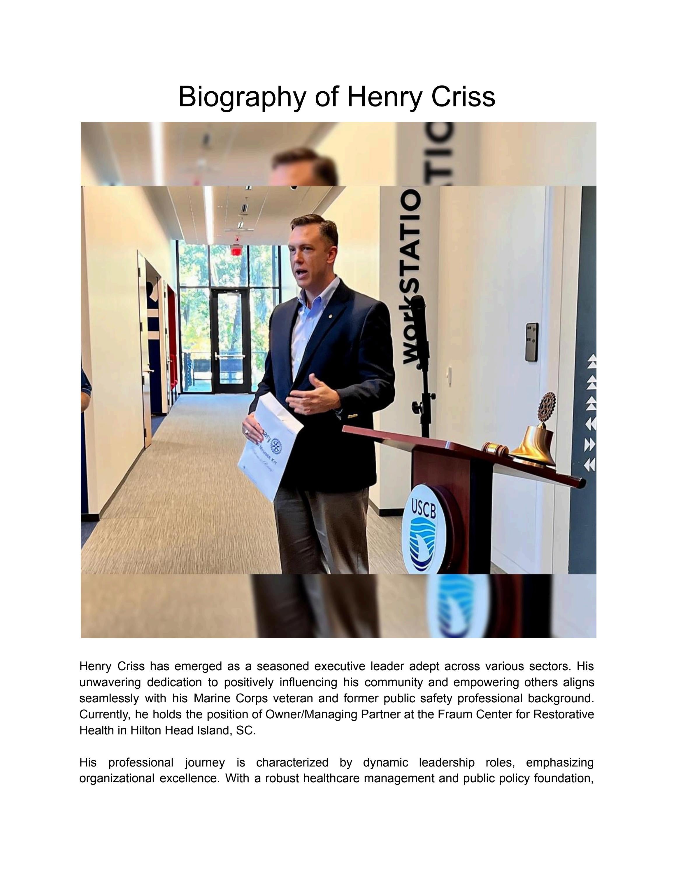 Biography of Henry Criss by Henry Criss - Issuu