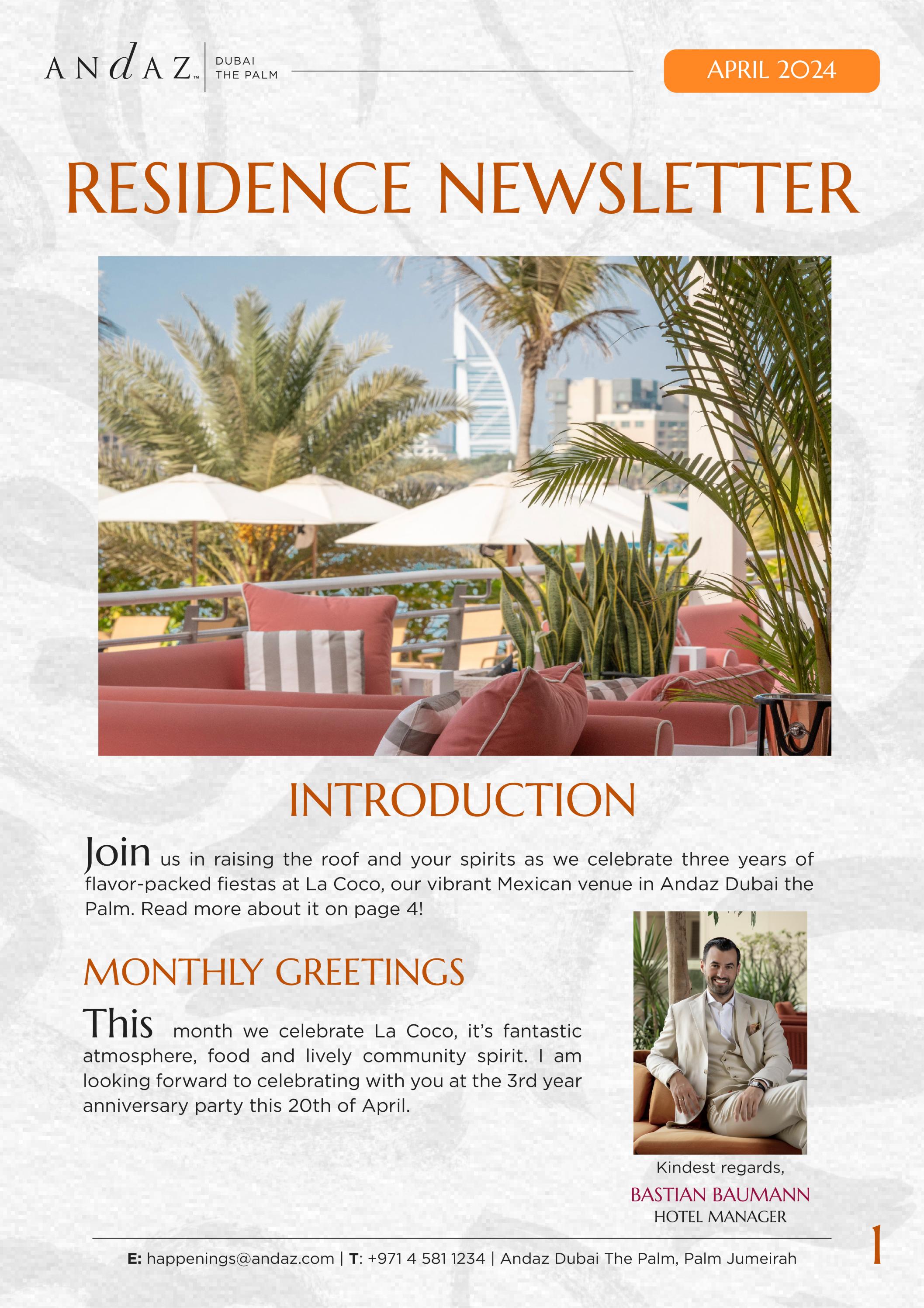 April Residence Newsletter by Andaz Dubai The Palm - Issuu