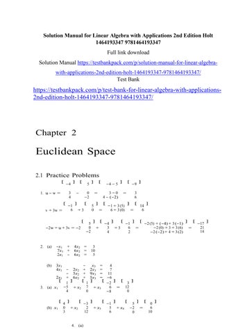Solution manual for linear algebra with applications 2nd edition holt ...