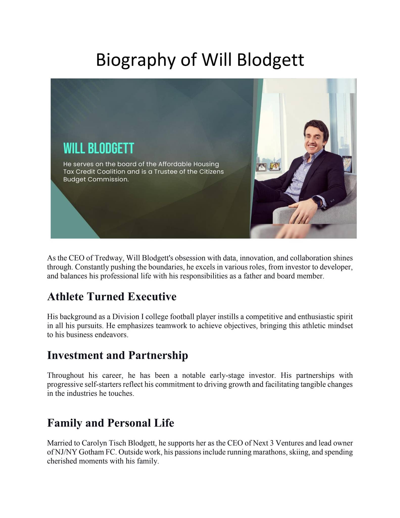 Biography of Will Blodgett by Will Blodgett - Issuu