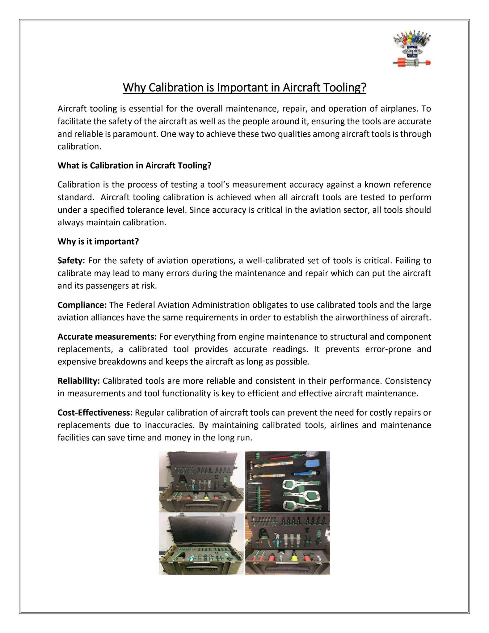 Why Calibration is Important in Aircraft Tooling? by Skinpins | William ...