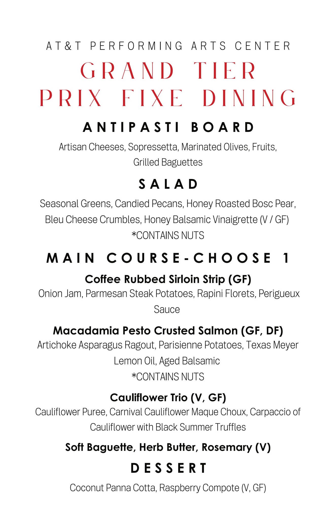 Grand Tier Menu April 2024 by AT&T Performing Arts Center - Issuu