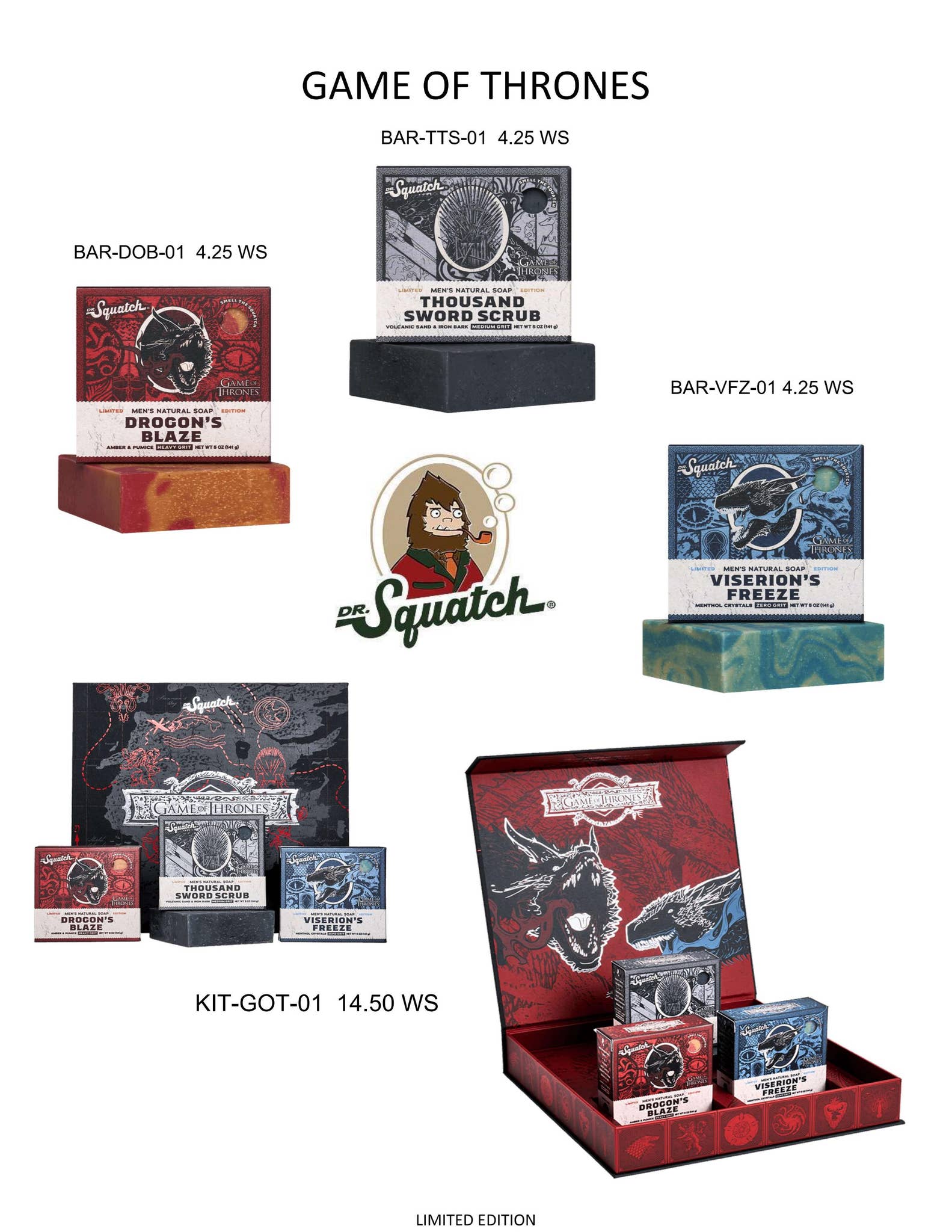 Dr Squatch Game of Thrones 2024 Catalog by Cliff Price and Company - Issuu