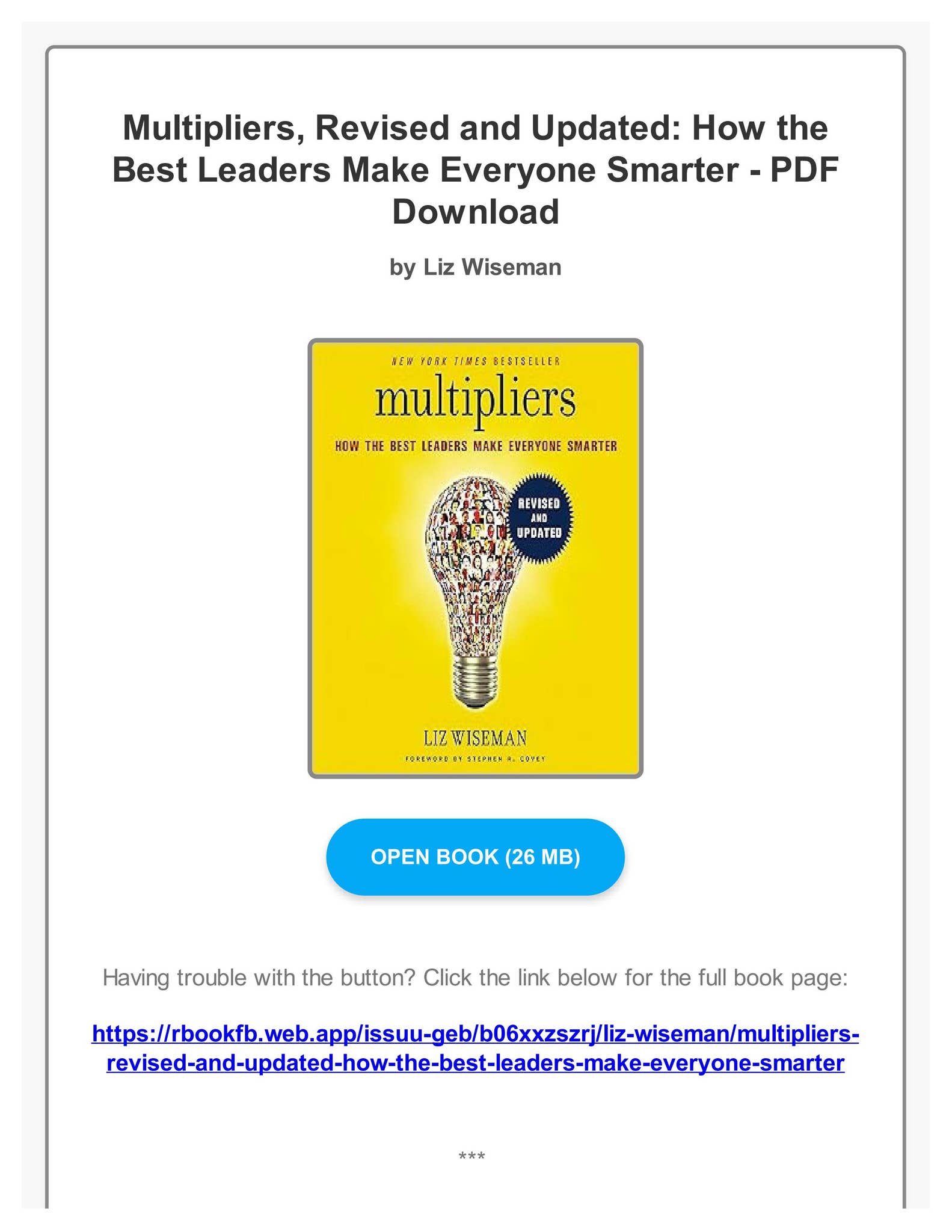 Ebook Multipliers, Revised and Updated: How the Best Leaders Make ...