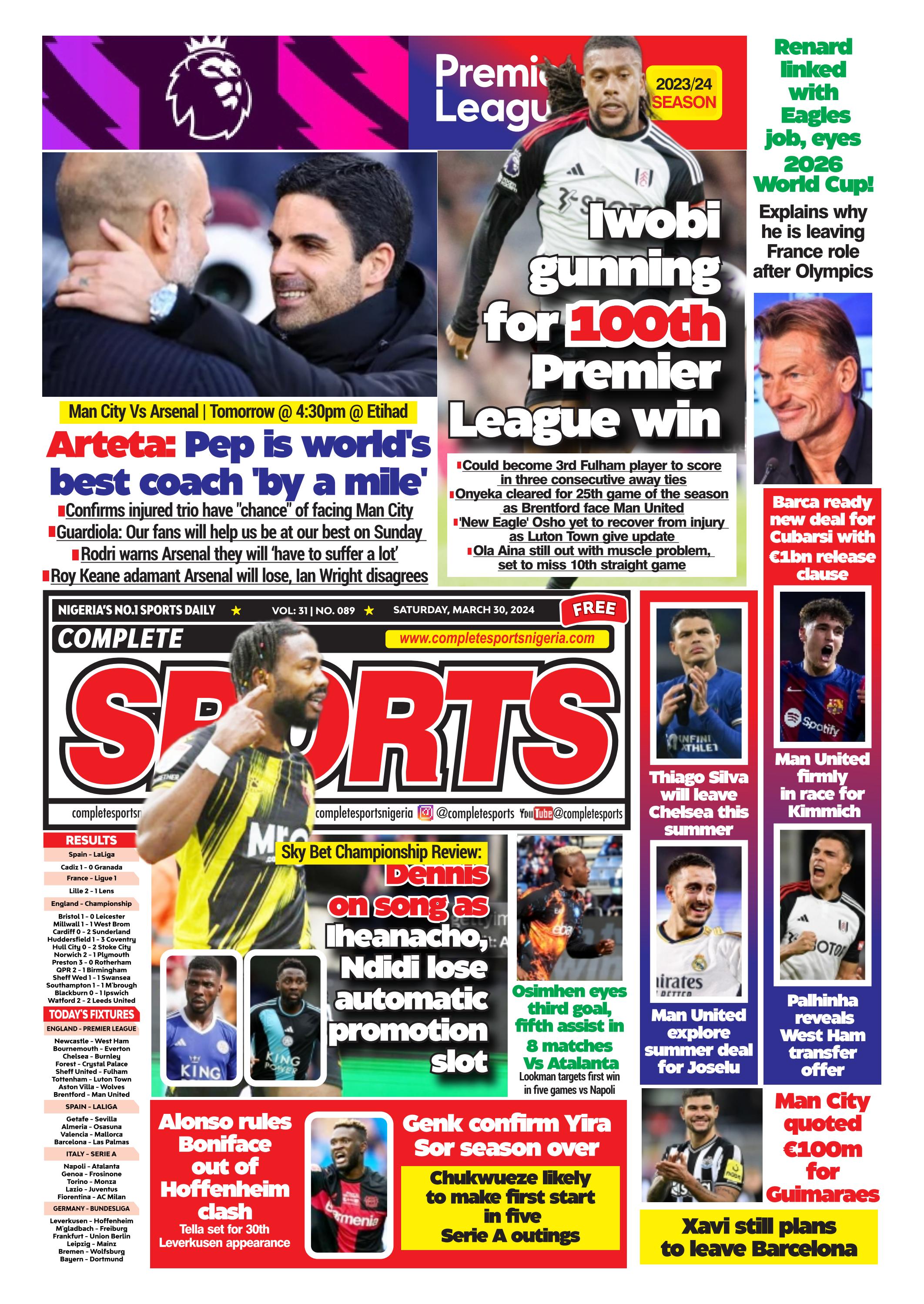 COMPLETE SPORTS - SATURDAY, MARCH 30, 2024 by Complete Sports - Issuu