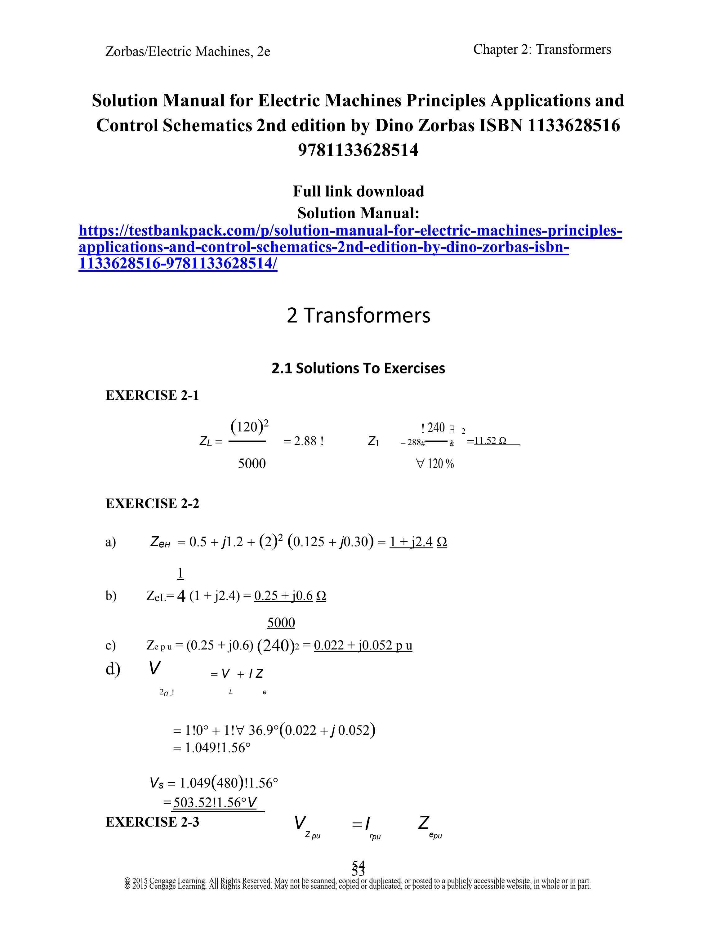 Solution manual for electric machines principles applications and ...