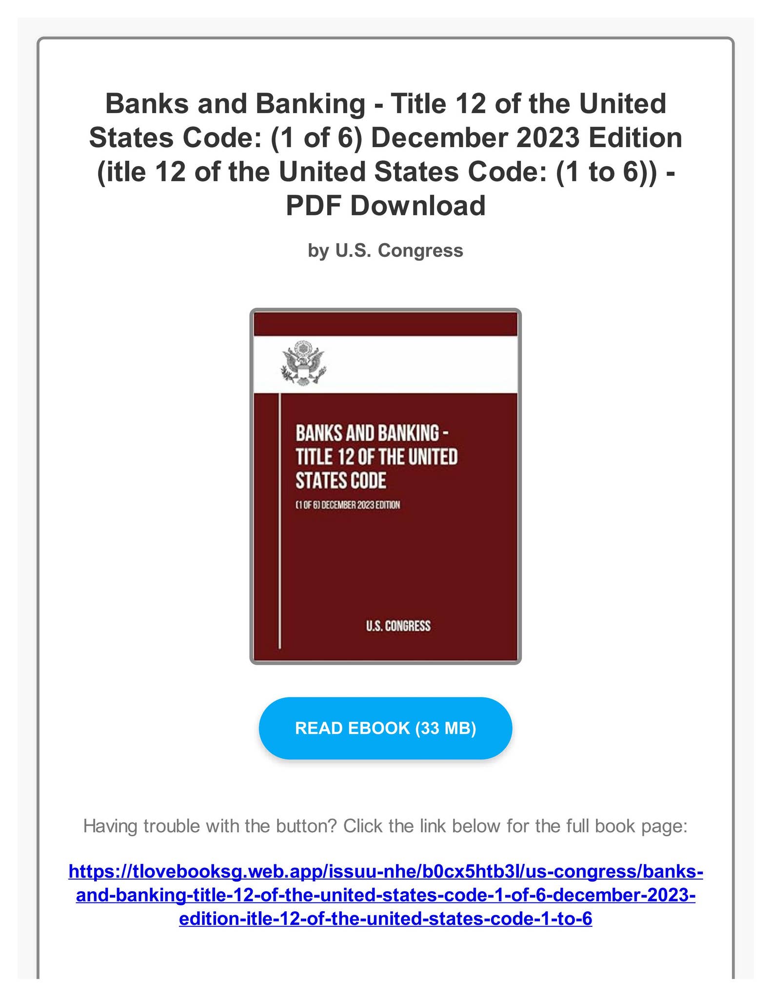 EBOOK PDF Banks and Banking - Title 12 of the United States Code: (1 of ...