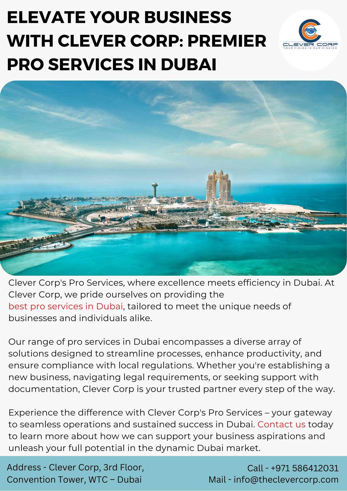 Elevate Your Business with Clever Corp: Premier Pro Services in Dubai ...