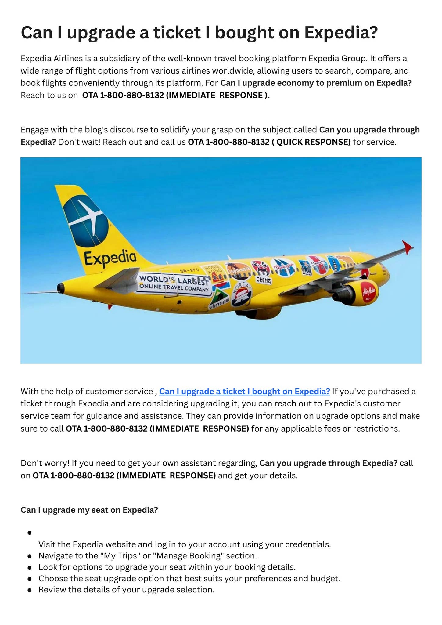 Can I upgrade a ticket I bought on Expedia? by Alford Bryony - Issuu