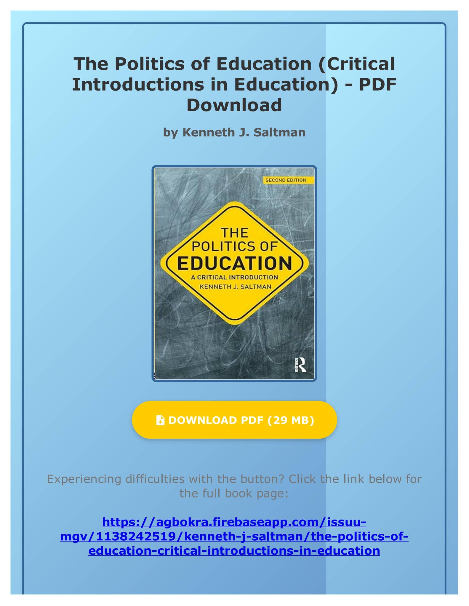 PDF eBOOK The Politics of Education (Critical Introductions in ...