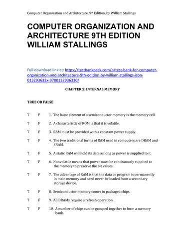 Computer organization and architecture 9th edition william stallings ...