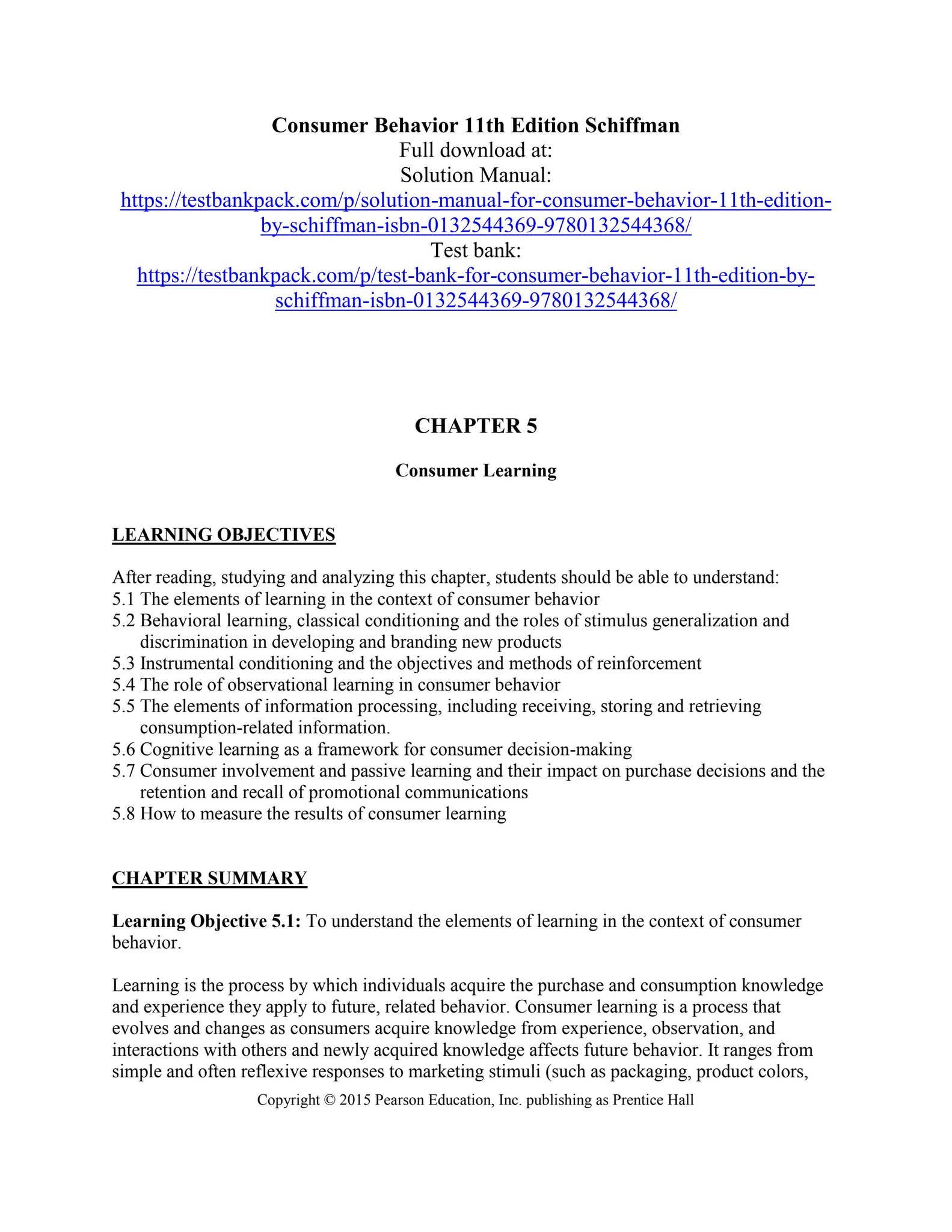 Consumer behavior 11th edition schiffman solutions manual by elizabeth.simmons607 - Issuu