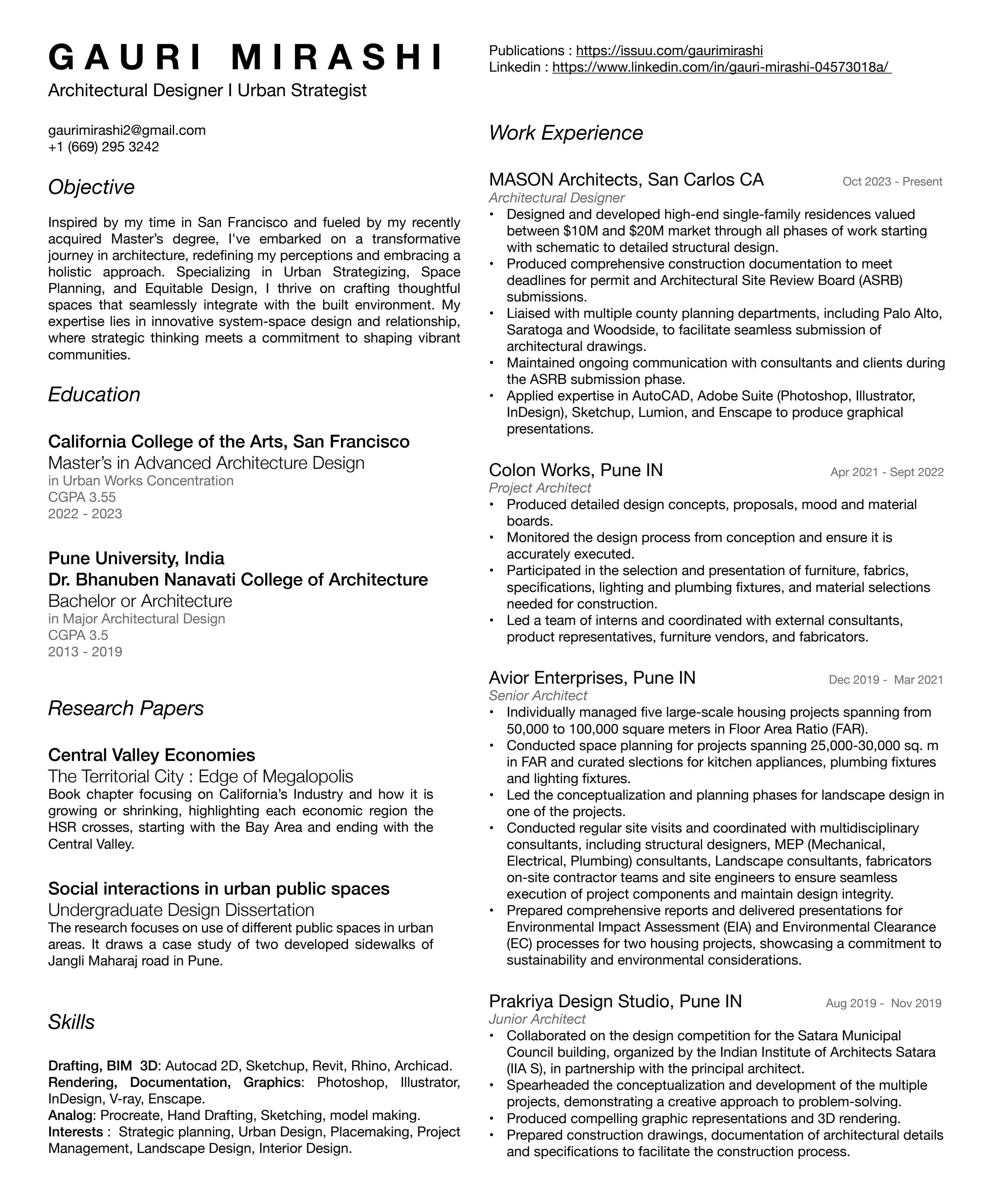 Resume 2024 by Gauri Mirashi - Issuu