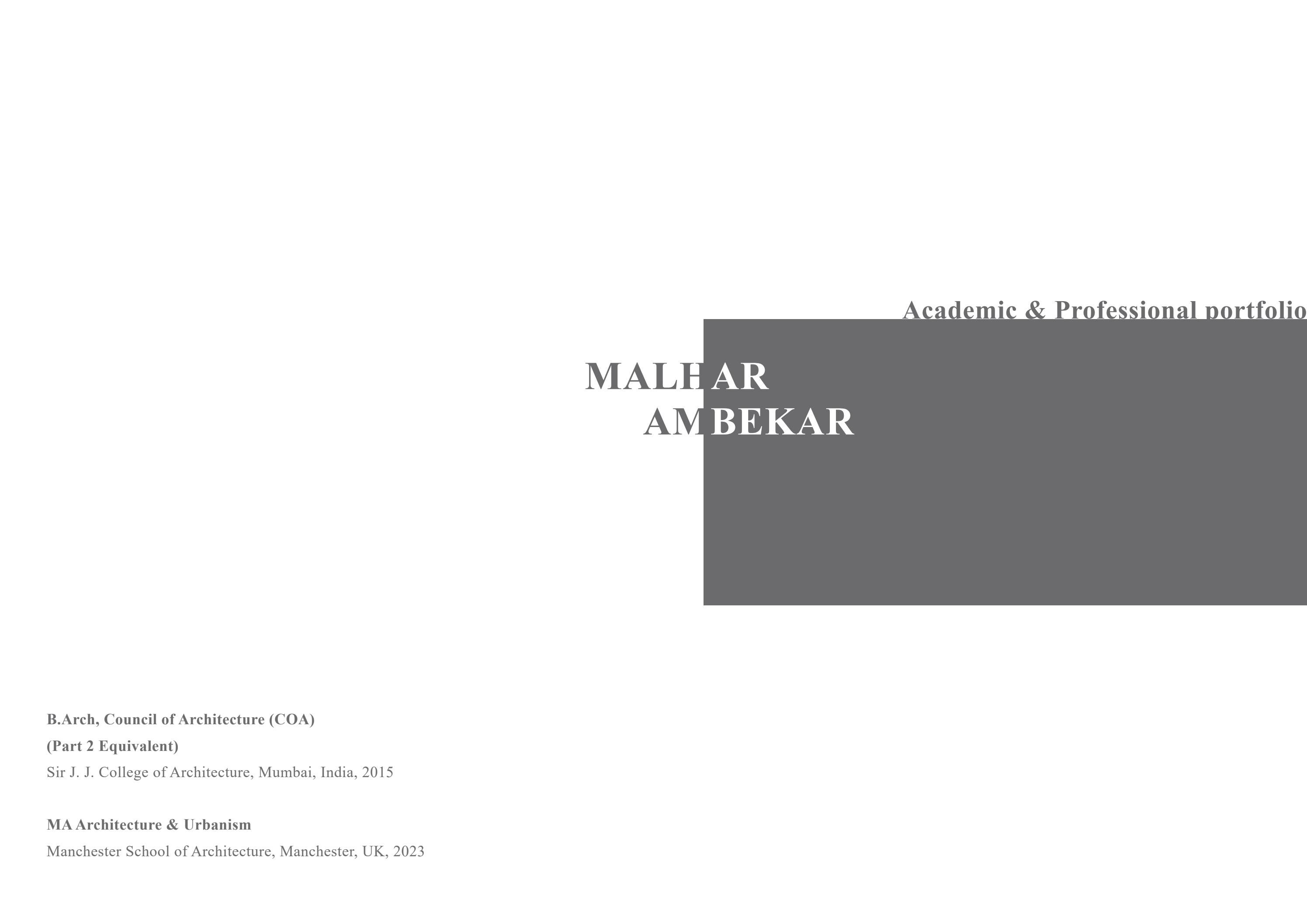 Malhar Ambekar - Portfolio by Malhar Ambekar - Issuu