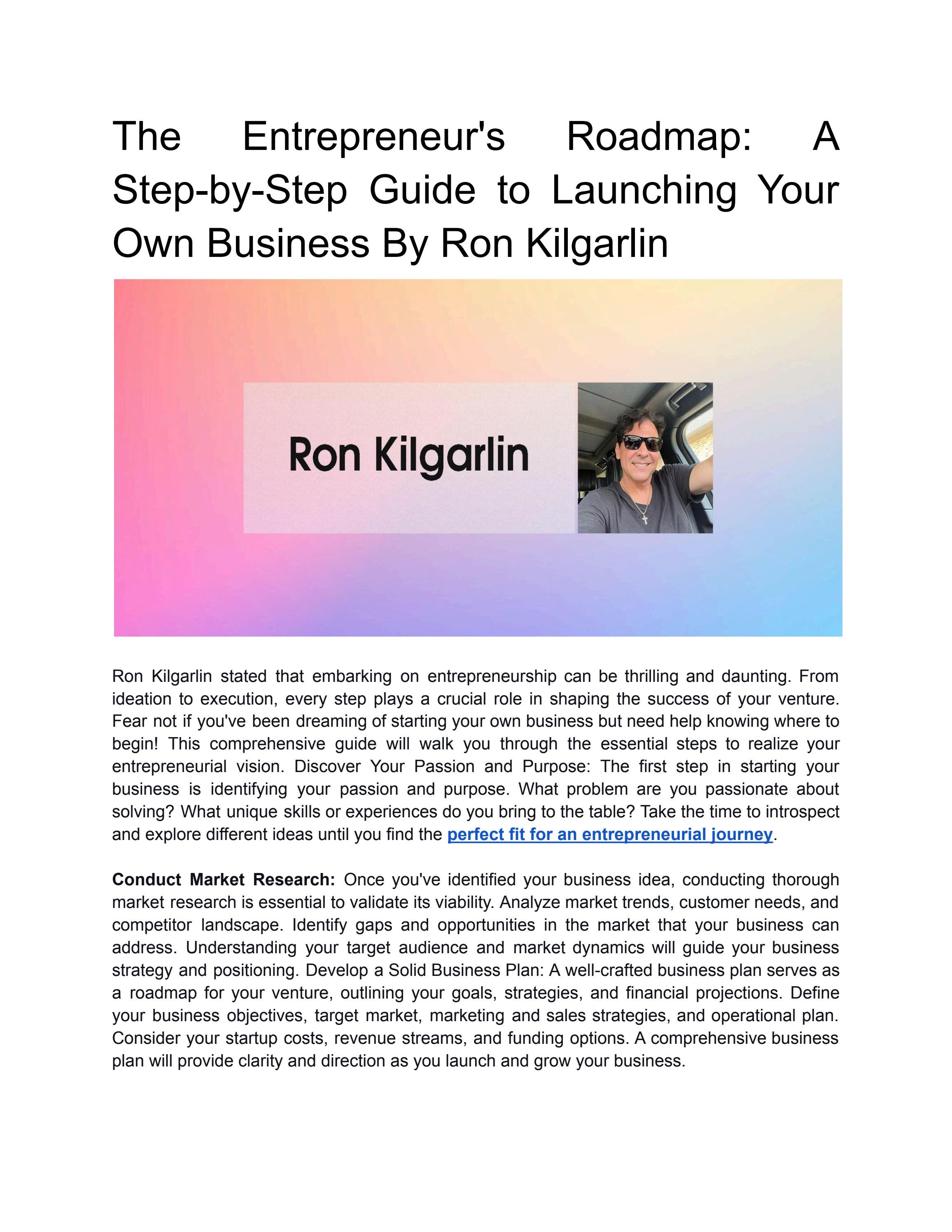 The Entrepreneur's Roadmap: A Step-by-Step Guide to Launching Your Own ...