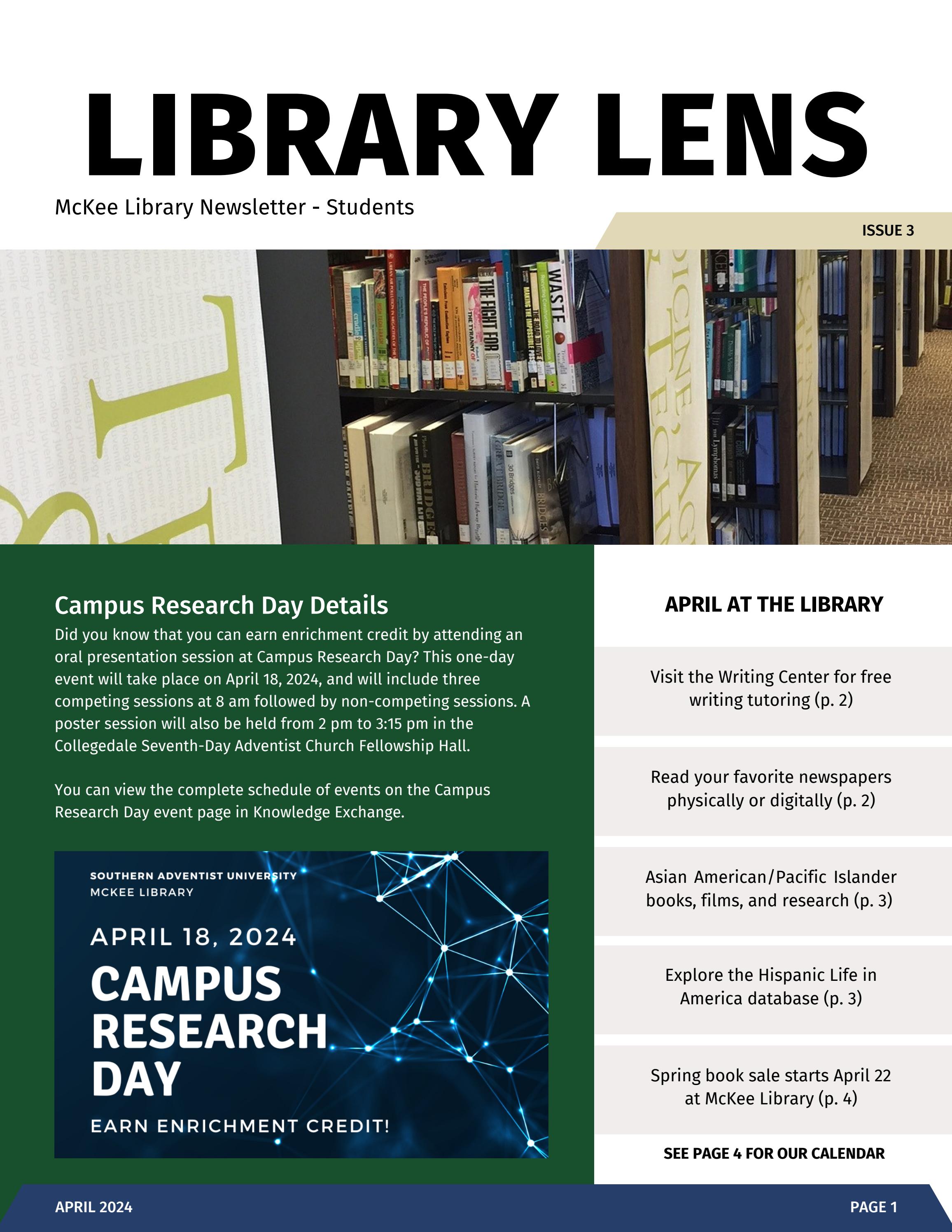 Library Lens April 2024 by McKee Library - Issuu
