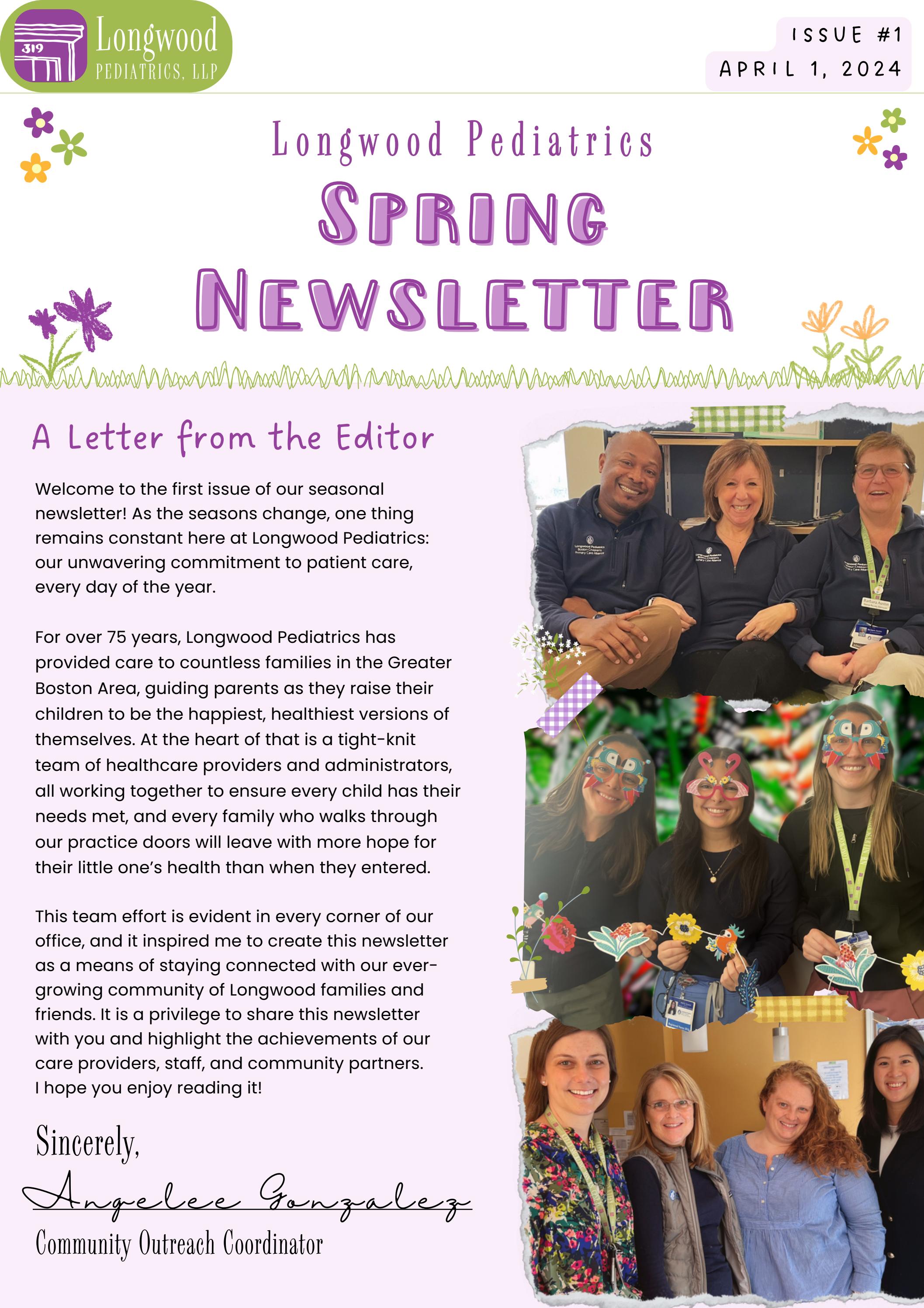 Longwood Pediatrics Newsletter (Spring 2024) by Longwood Pediatrics - Issuu