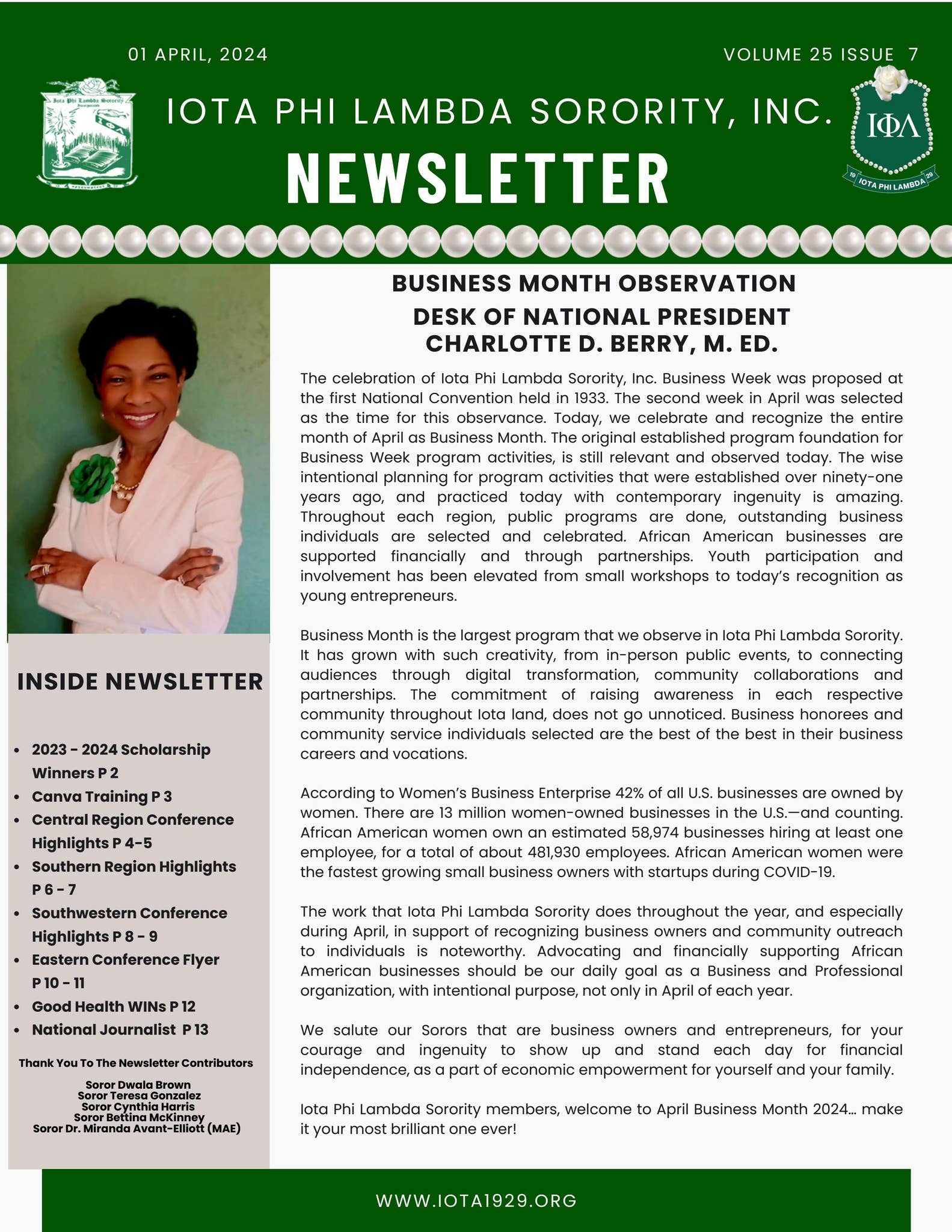 Iota Phi Lambda Sorority, Inc. April 2024 Newsletter by Iota_1929 - Issuu