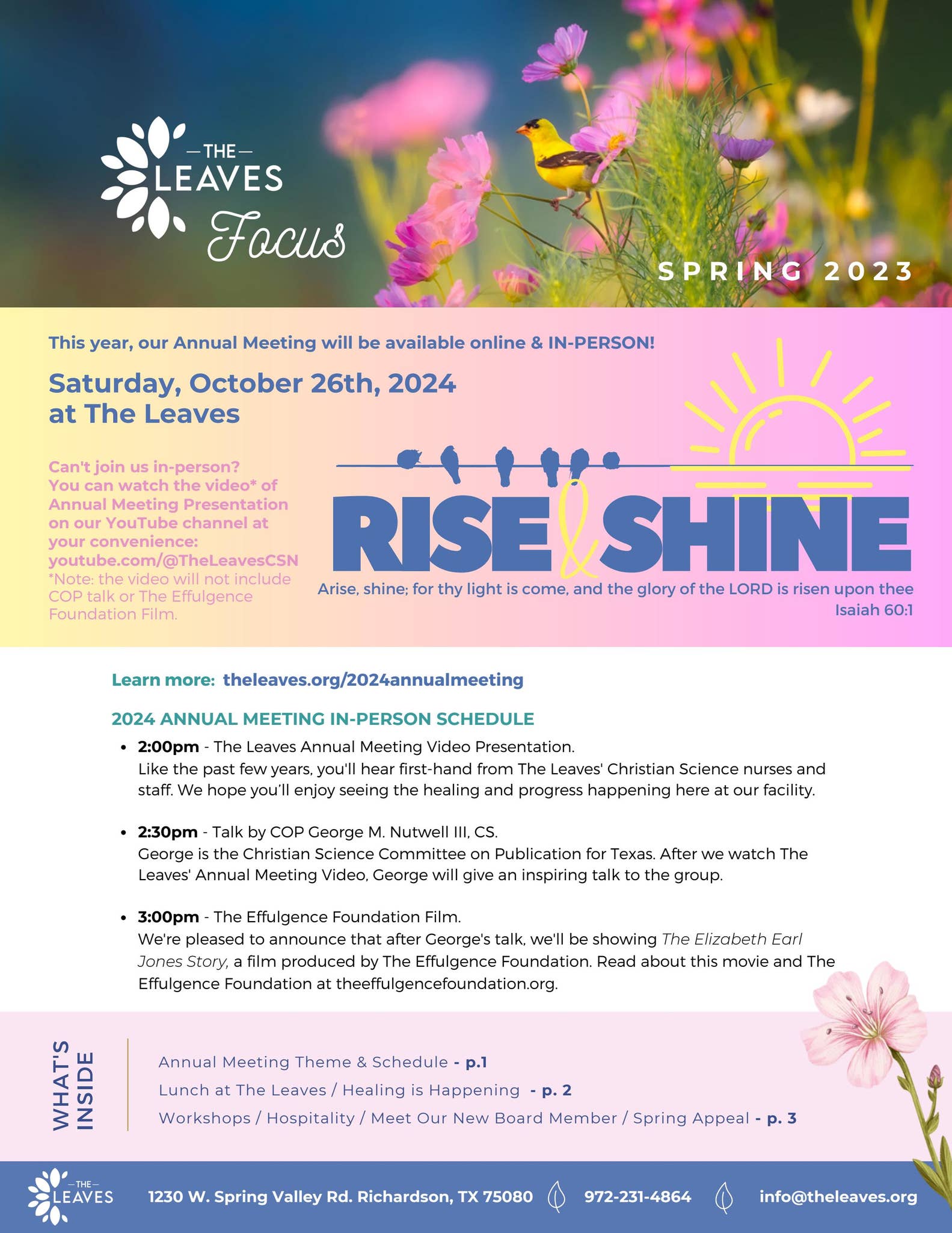 Spring 2024 Newsletter by The Leaves - Issuu