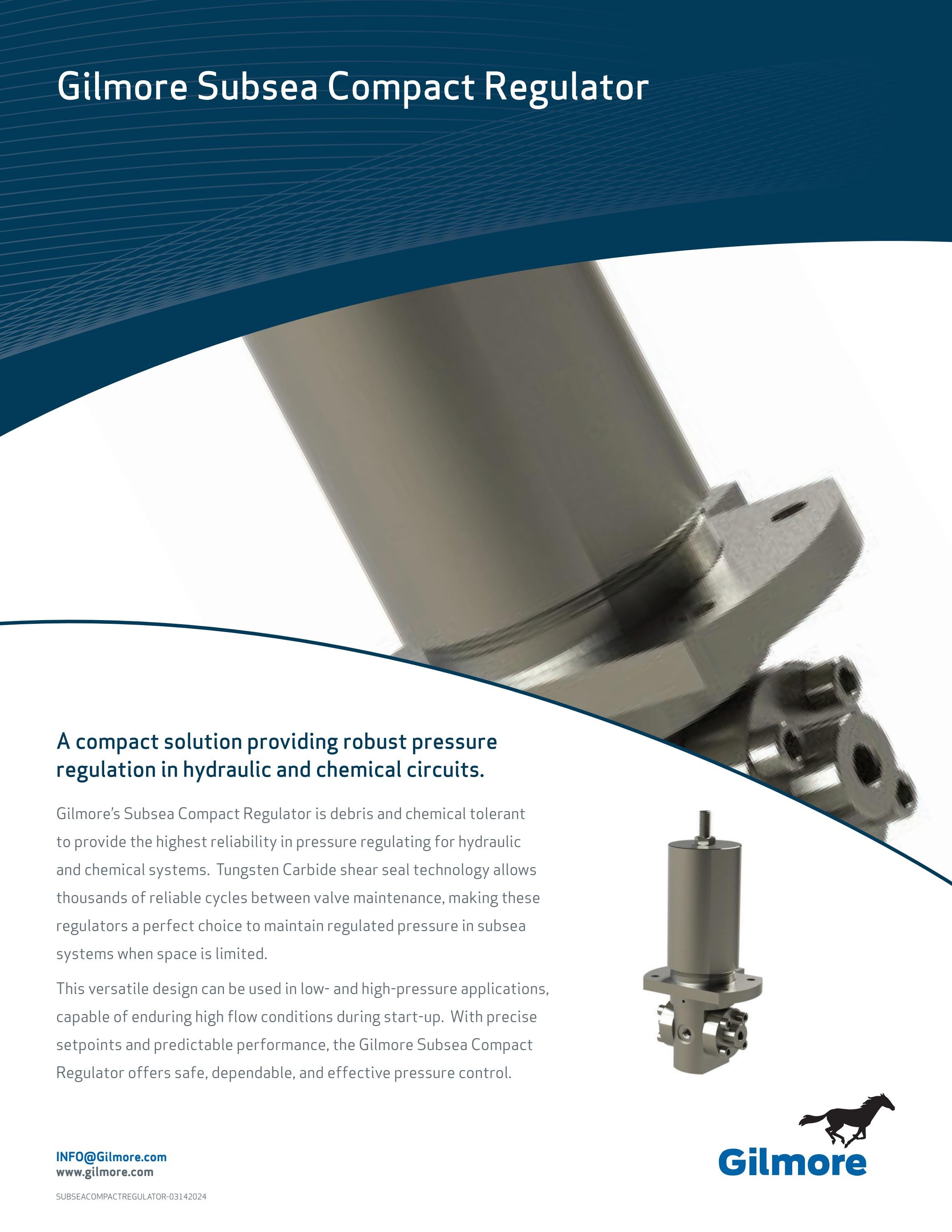 Gilmore Subsea Compact Regulator Product Sheet by Gilmore - Issuu