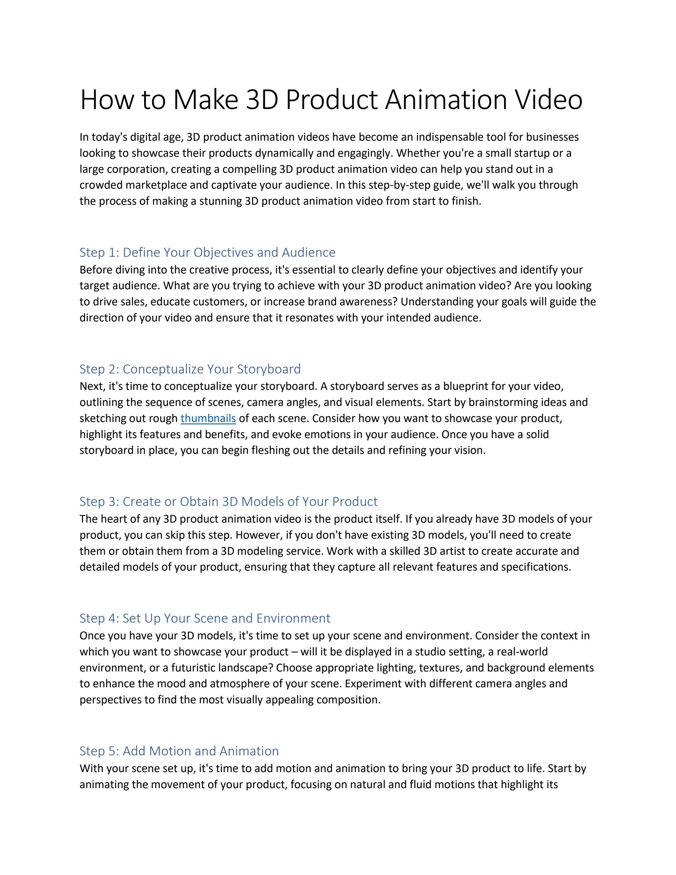 How to Make 3D Product Animation Video by Donald Wilson - Issuu