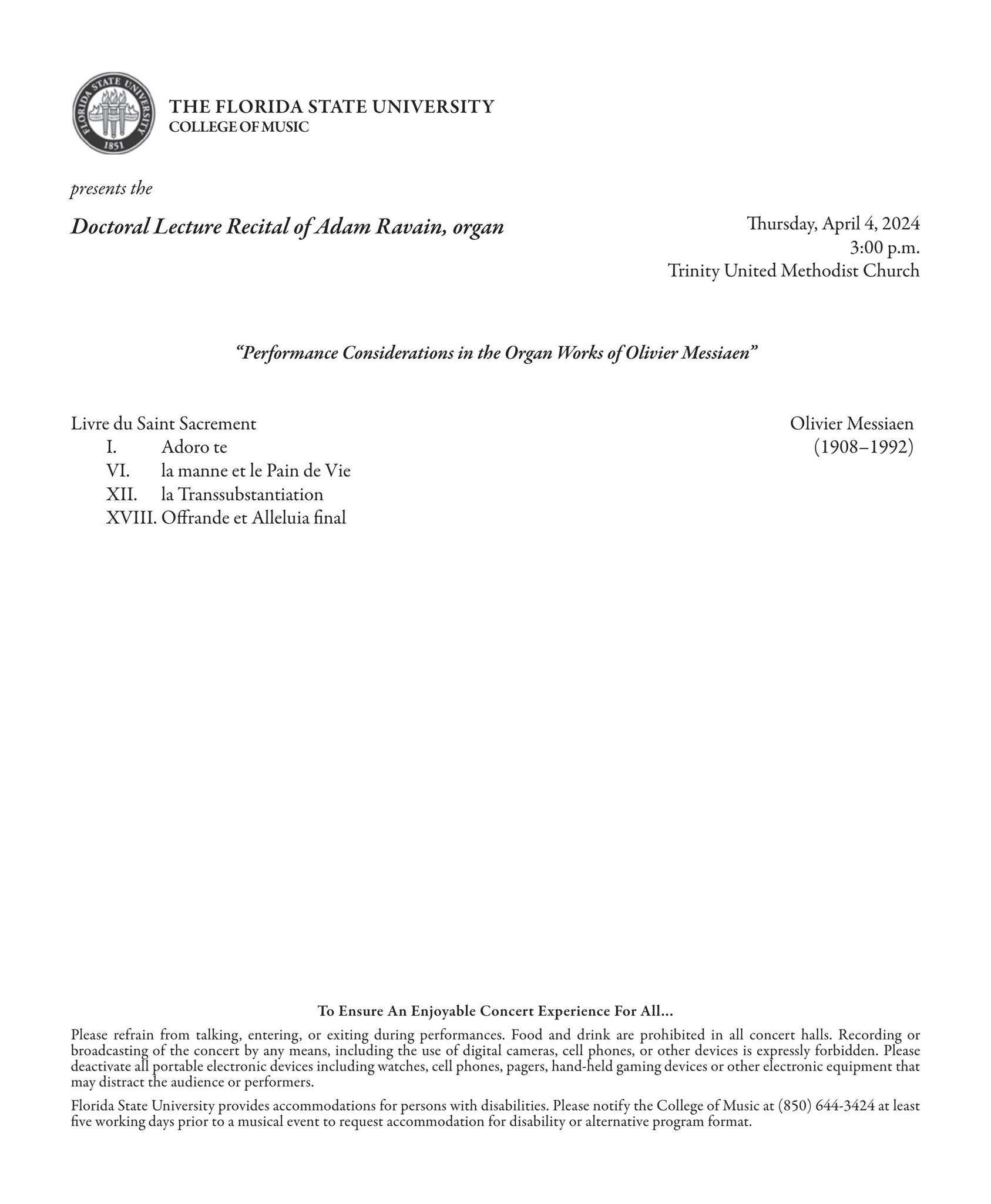 20240404_Ravain by Florida State University College of Music - Issuu