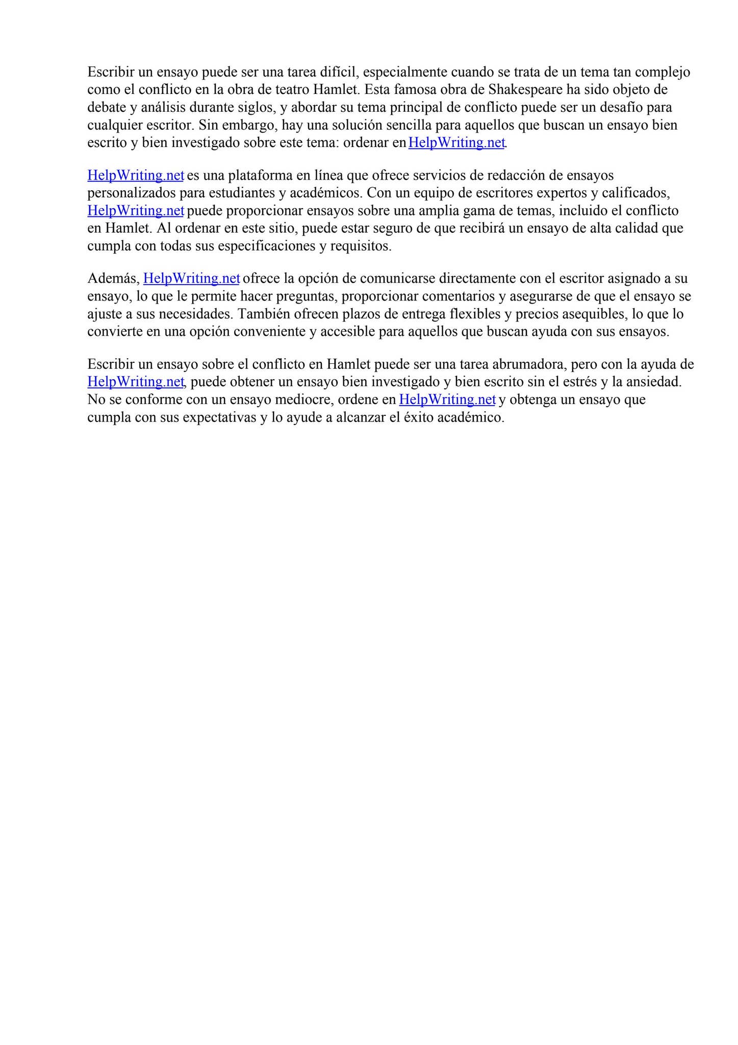 La Dificultad De Escribir Un Ensayo Sobre El Conflicto En Hamlet by ...
