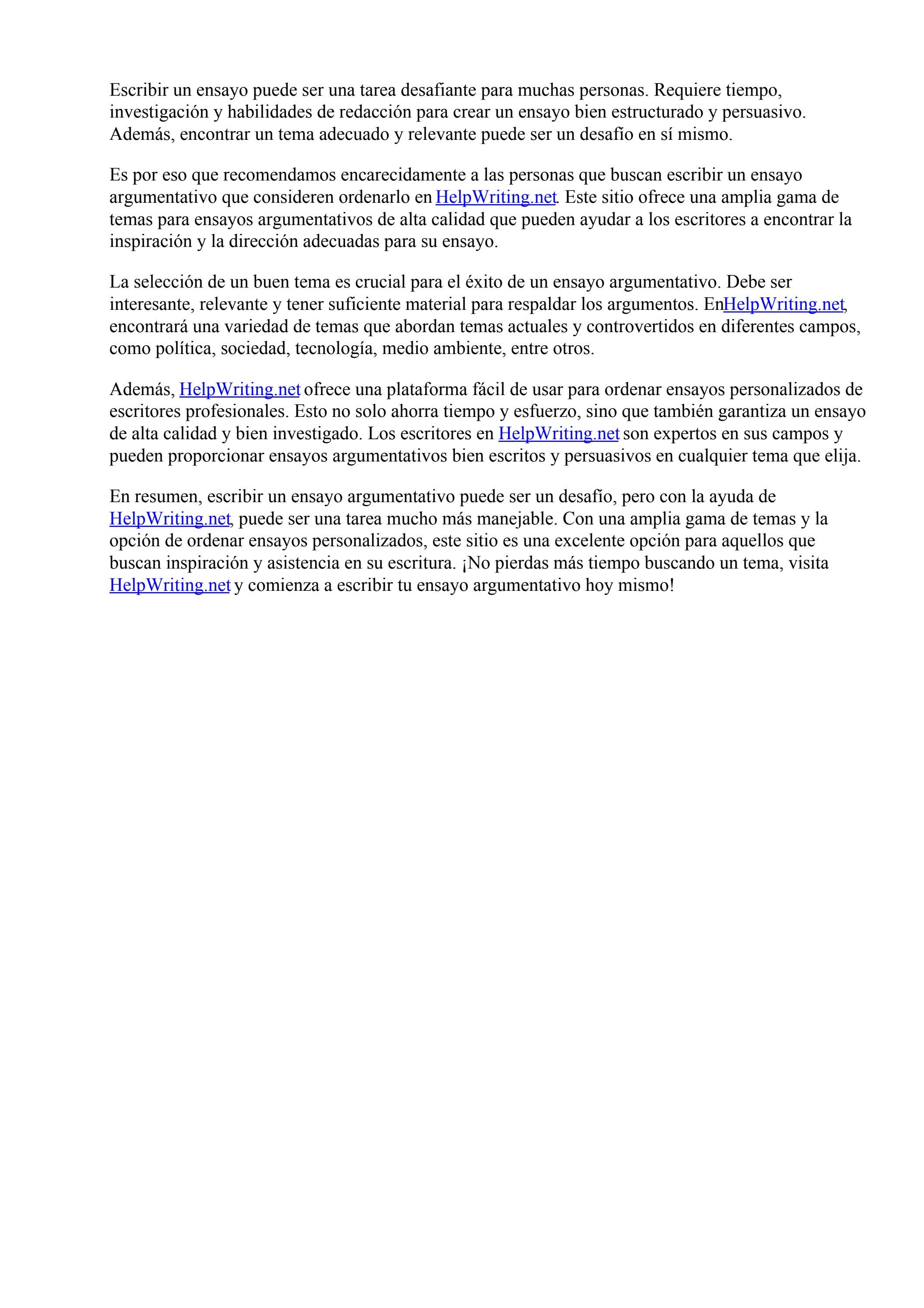 Los Mejores Temas Para Ensayos Argumentativos by Julie Jordan - Issuu